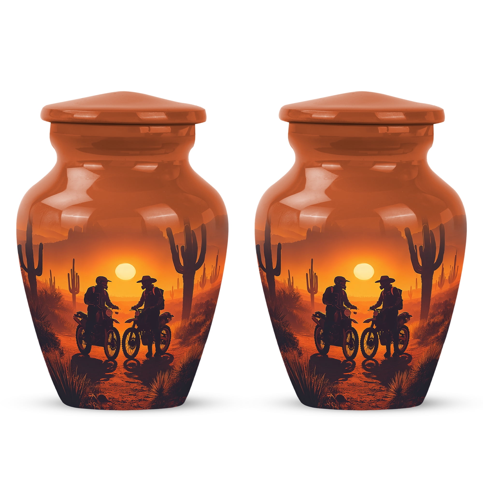 Yatskia Dirt Bike with Sunset Mini Funeral Urn for Human Ashes Adult Mother and Father, Little ...