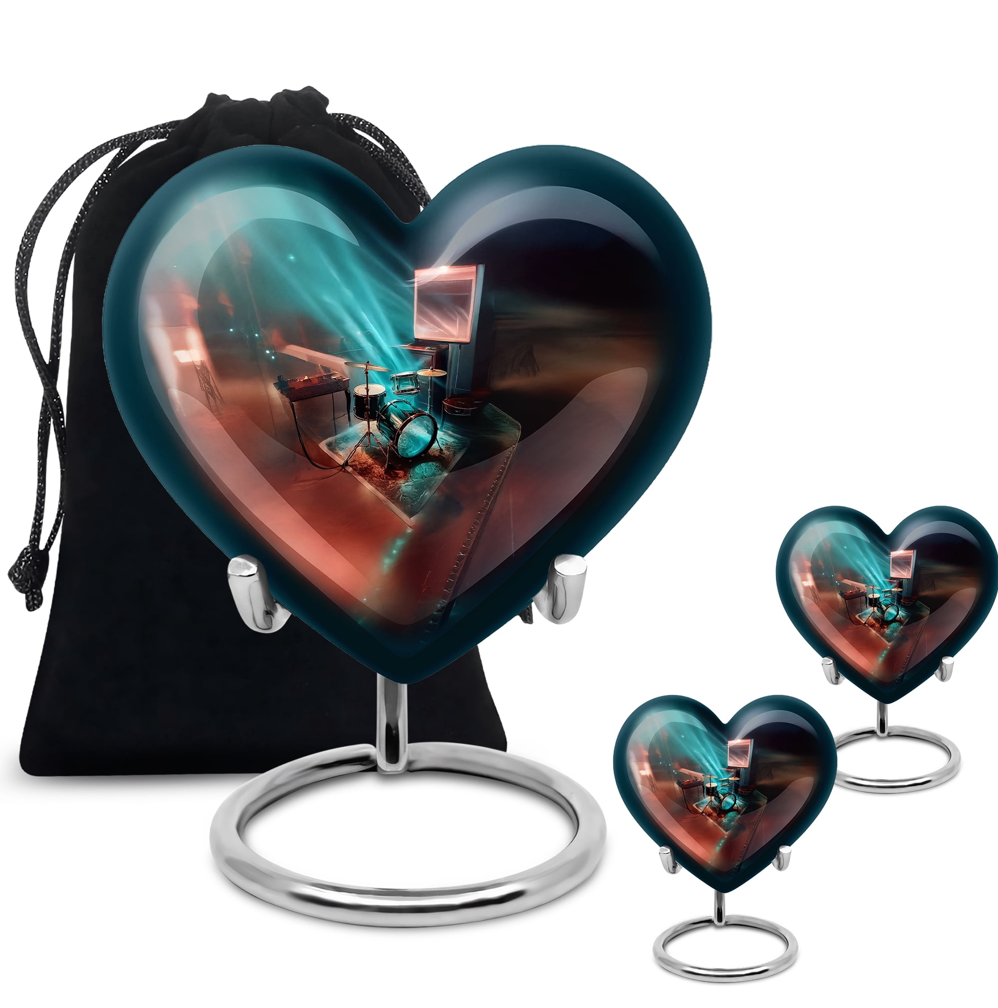 Yatskia Dreamstage Drums Mini Memorial Keepsake Urns for Human Ashes Adult Mother and Father ...