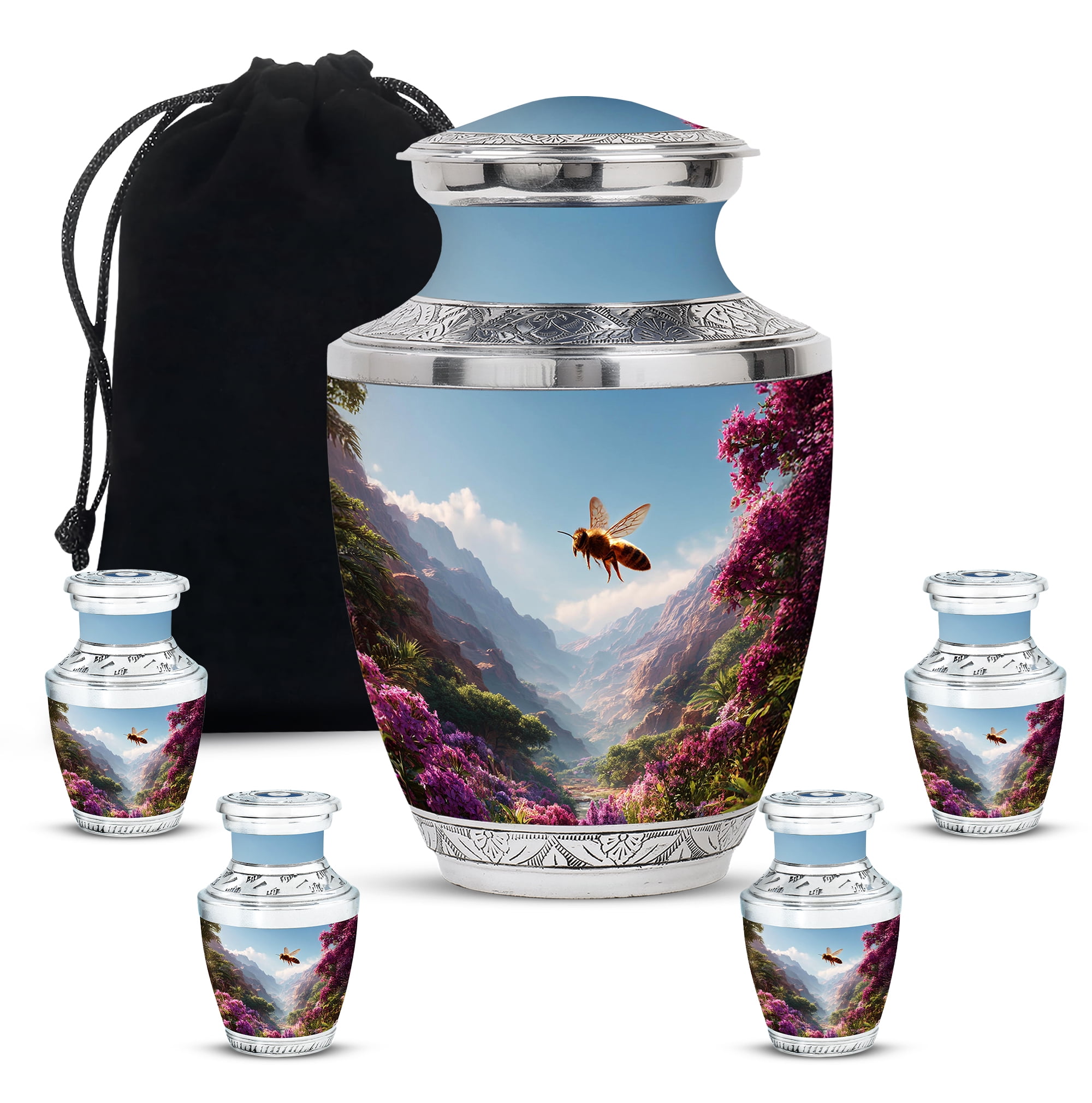 Yatskia Flying Bee at Blossoms Mini Cremation Urns for Human Ashes ...