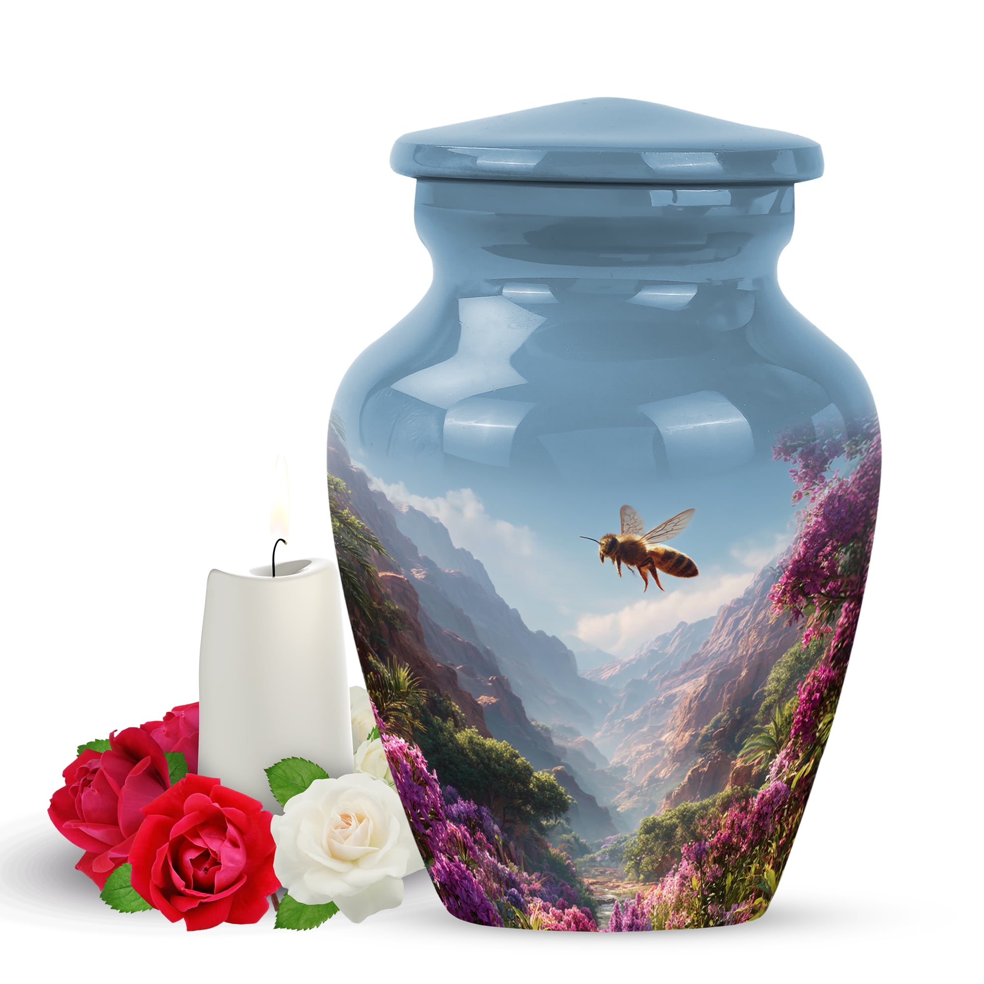 Yatskia Flying Bee at Blossoms Small Memorial Keepsake Urns for Human ...