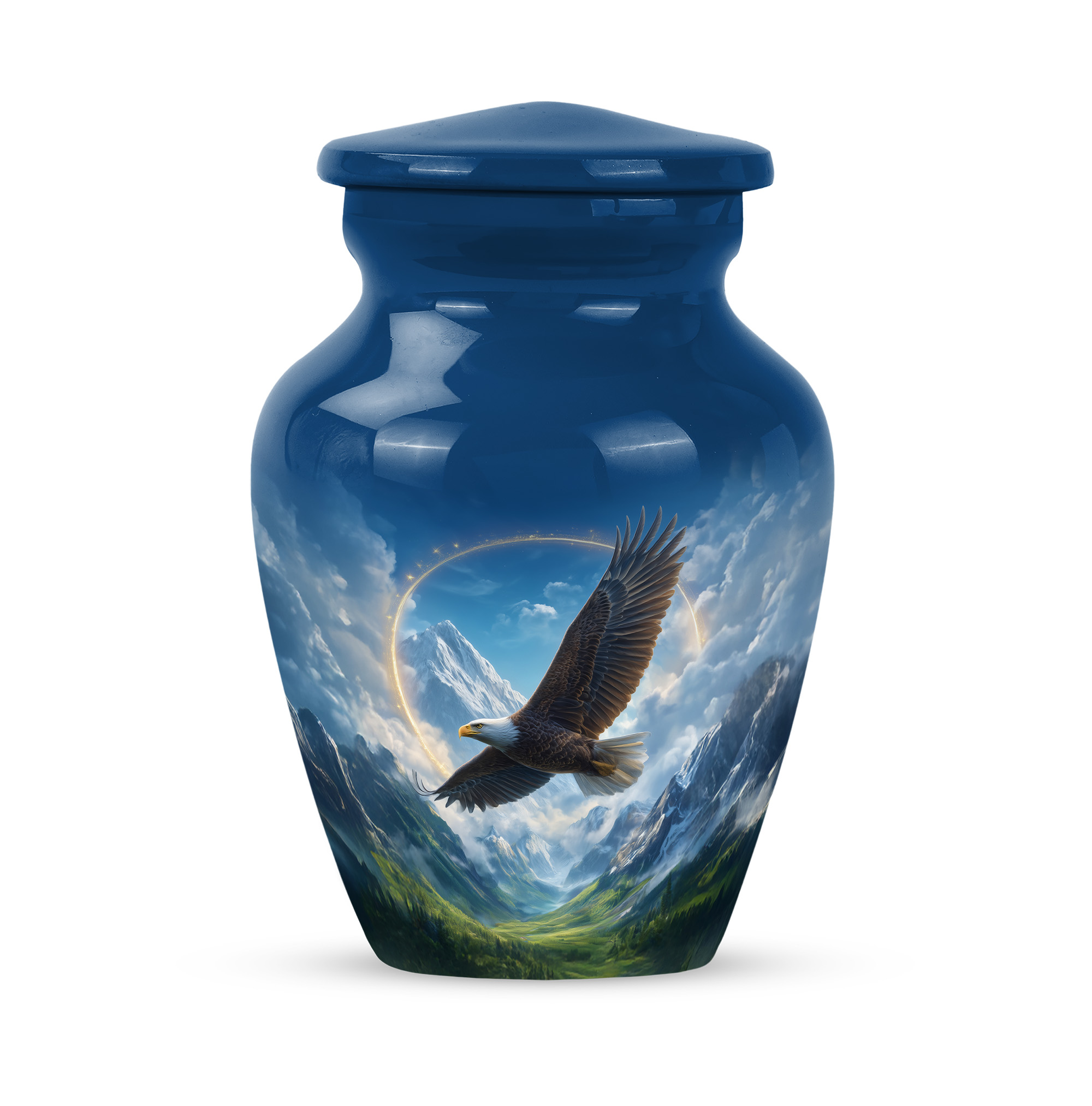 Yatskia Flying Eagle Blue Urns for Human Ashes Adult Man, Mini Burial ...