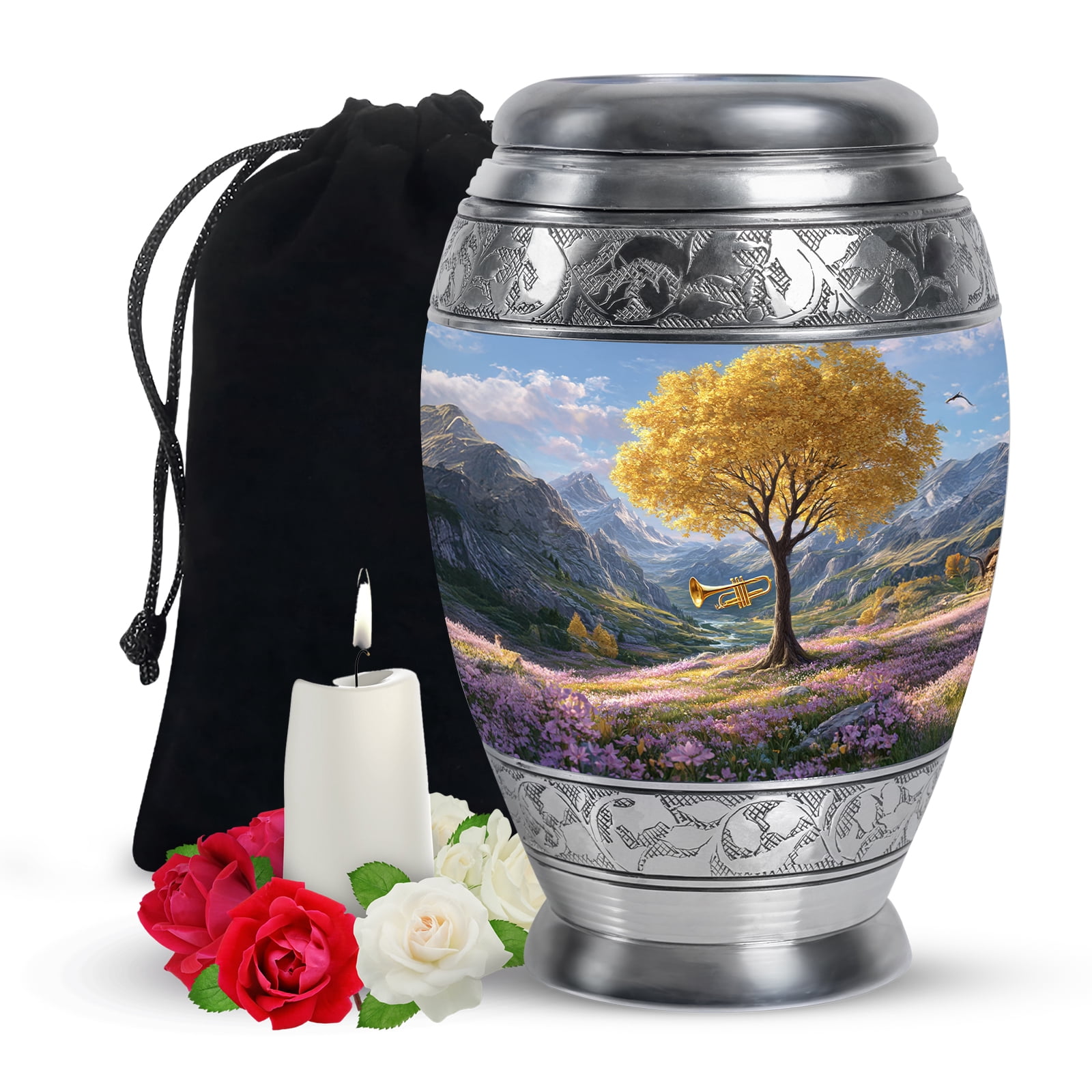 Yatskia Flying Golden Trumpet Large Cremation Burial Urn for Ashes ...