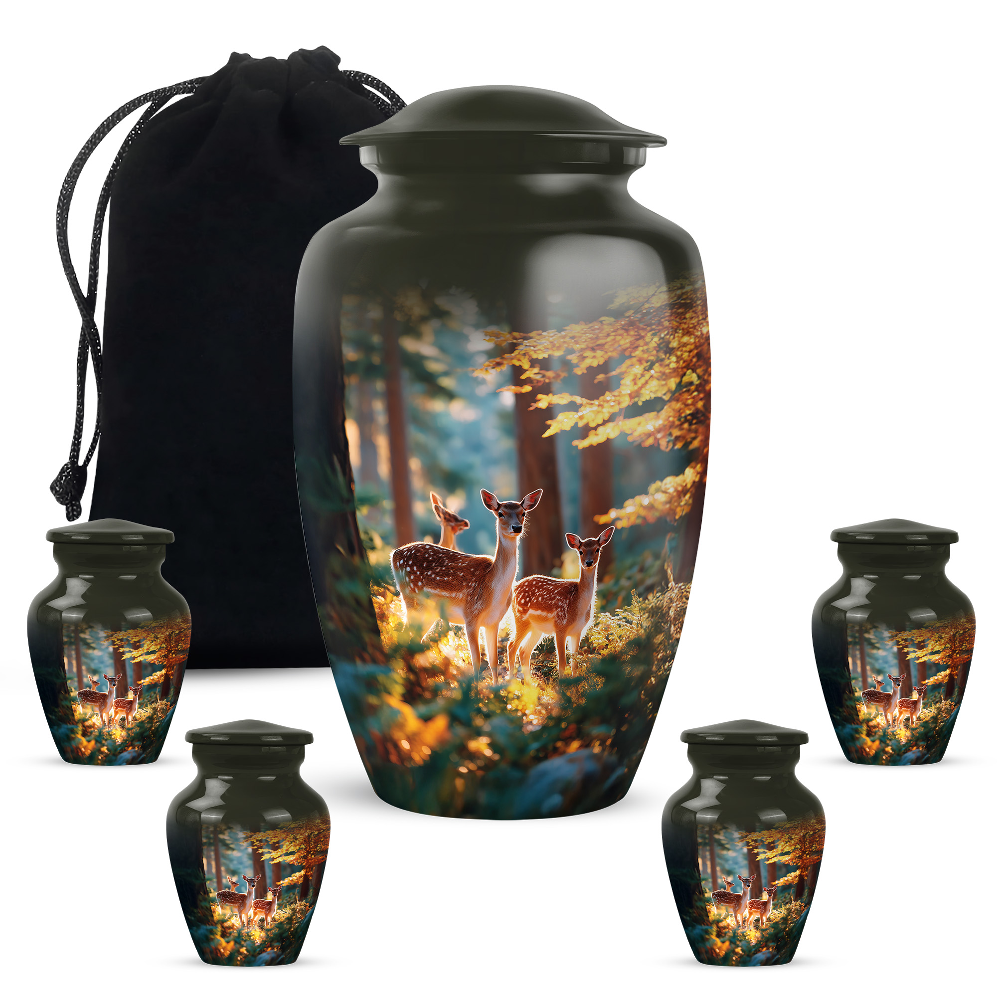 Yatskia Forest Deer Urn for Ashes Adult Male, Mini Cremation Urns for ...