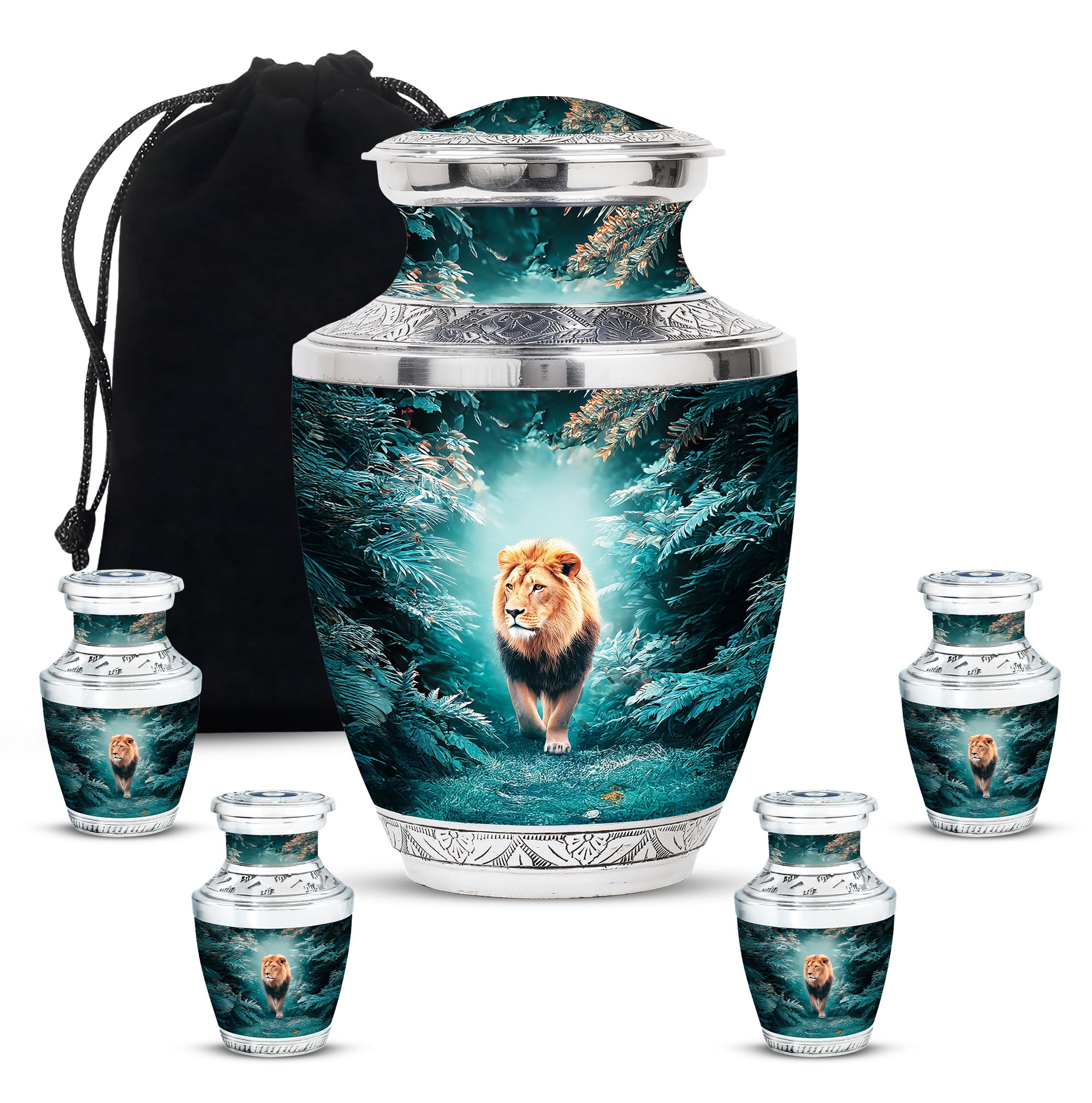 Yatskia Forest Lion Large Memorial Urn for Adult Ashes Mom and Dad ...