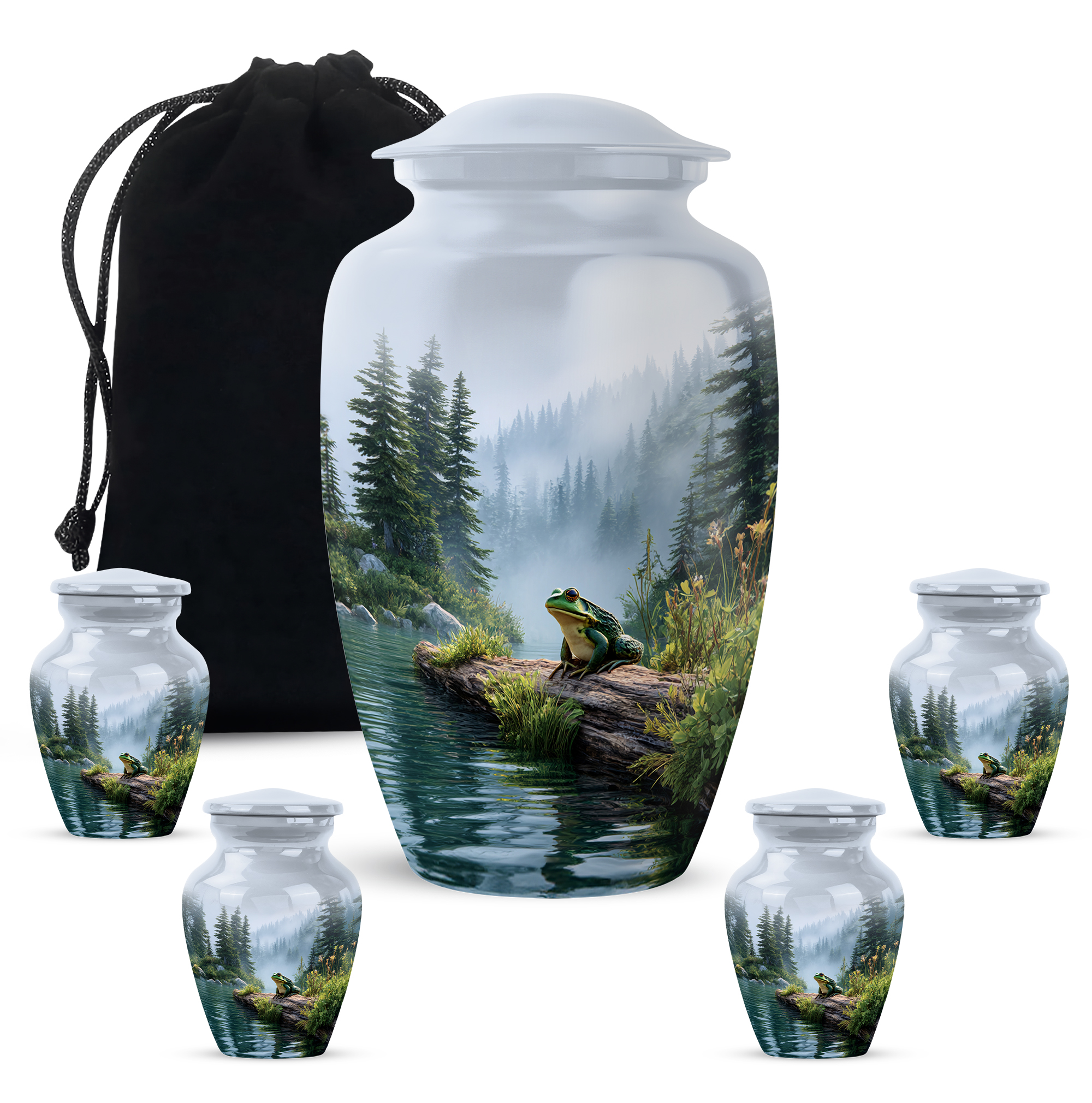 Yatskia Frog with Pond Decorative Large Cremation Urns for Human Ashes ...