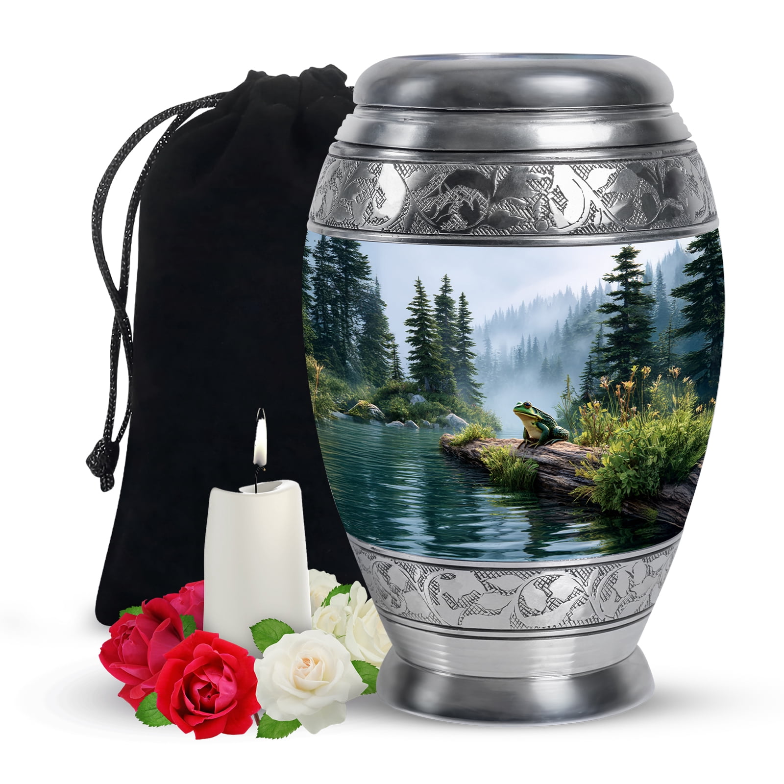 Yatskia Frog with Pond Large Cremation Burial Urns for Human Ashes ...