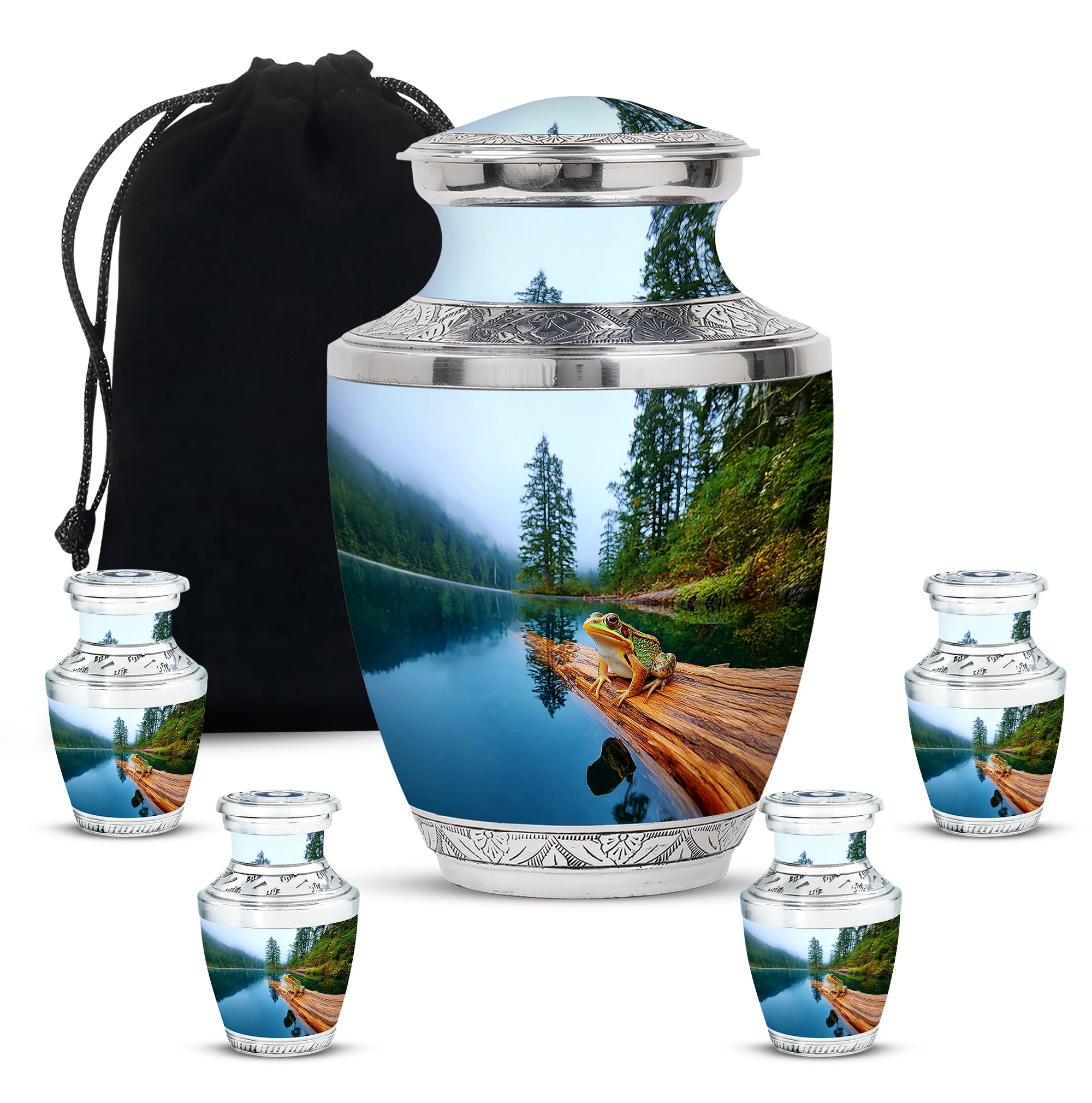 Yatskia Frog with Pond Mini Funeral Keepsake Urns for Human Ashes Adult ...