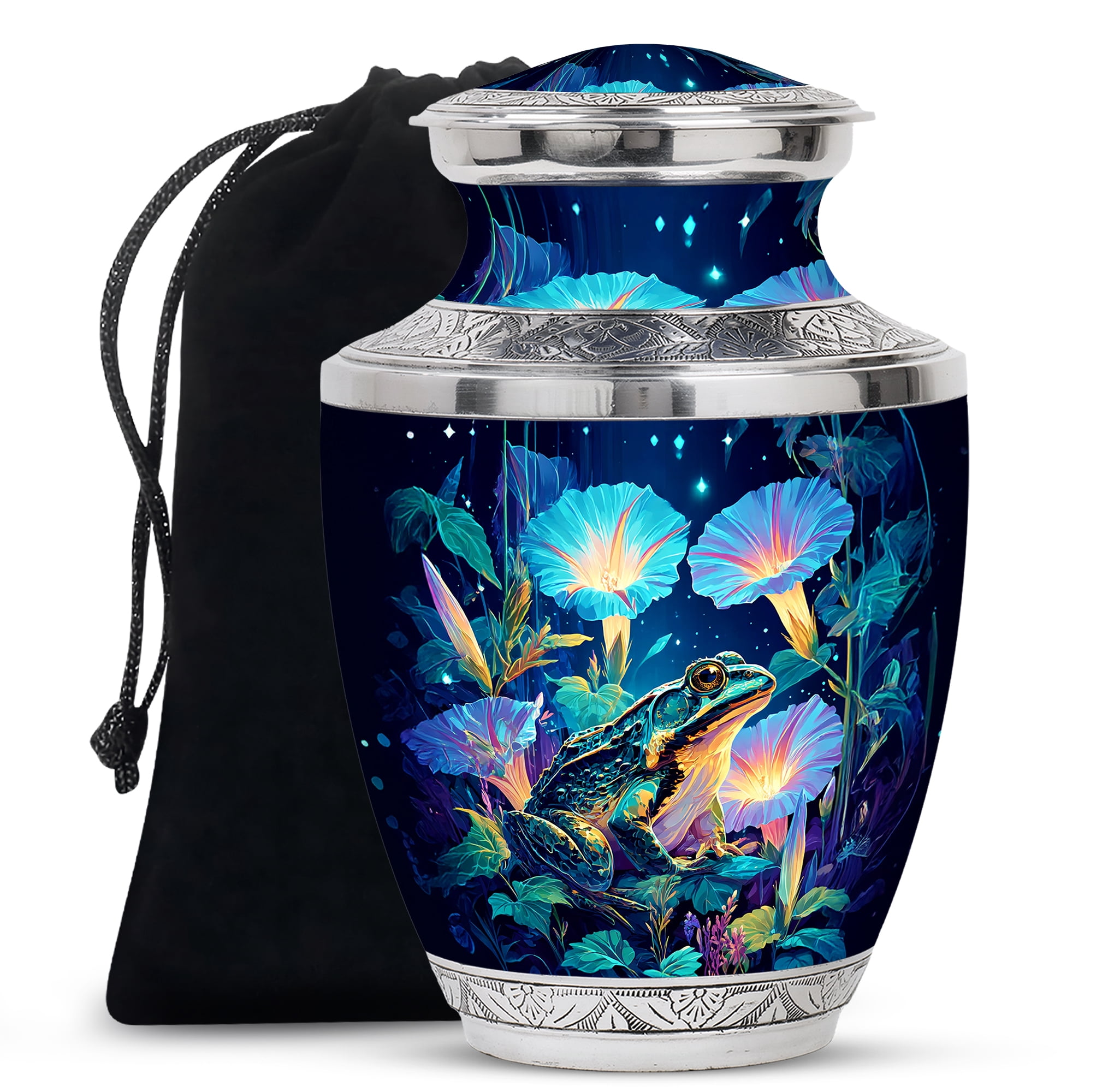 Yatskia Frog with Tulip Flowers Large Funeral Urns for Human Ashes ...