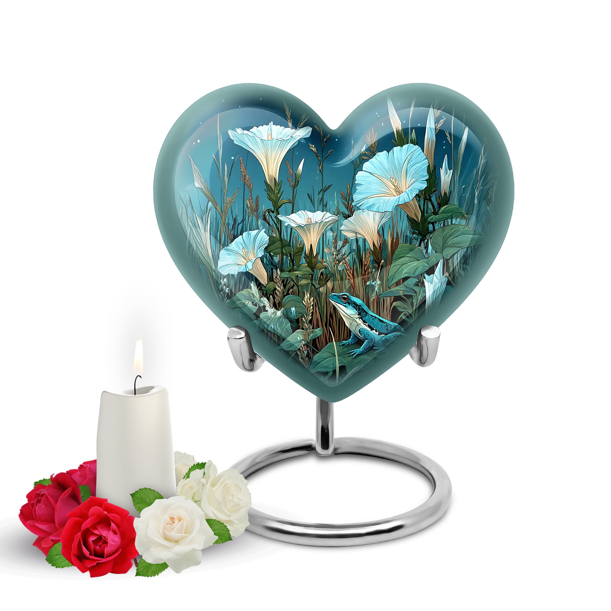 Yatskia Frog with Tulip Flowers Mini Cremation Keepsake Urns for Human ...