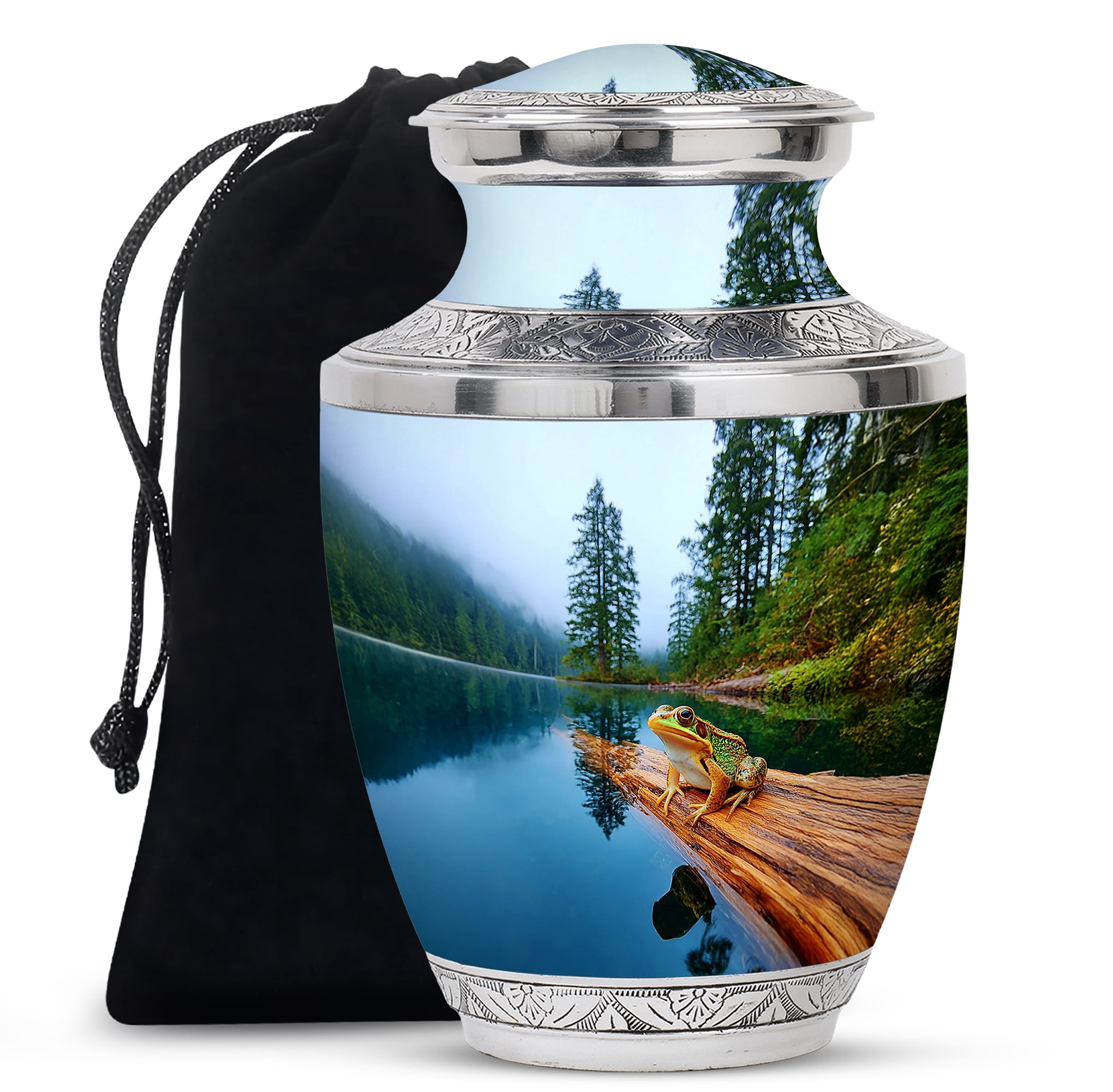 Yatskia Frog with Pond Large Funeral Urns for Human Ashes Adult Men and ...