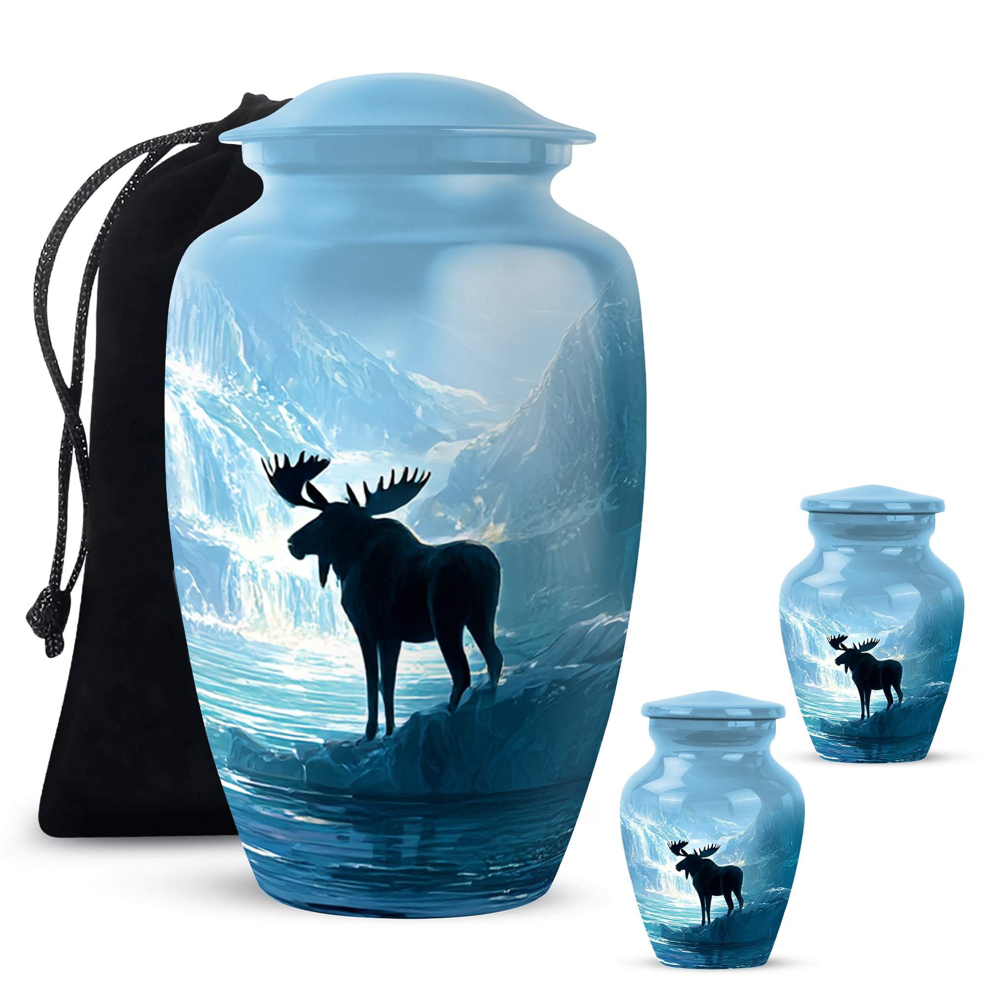 Yatskia Frozen Wilderness Moose Large Cremation Urns for Human Ashes ...