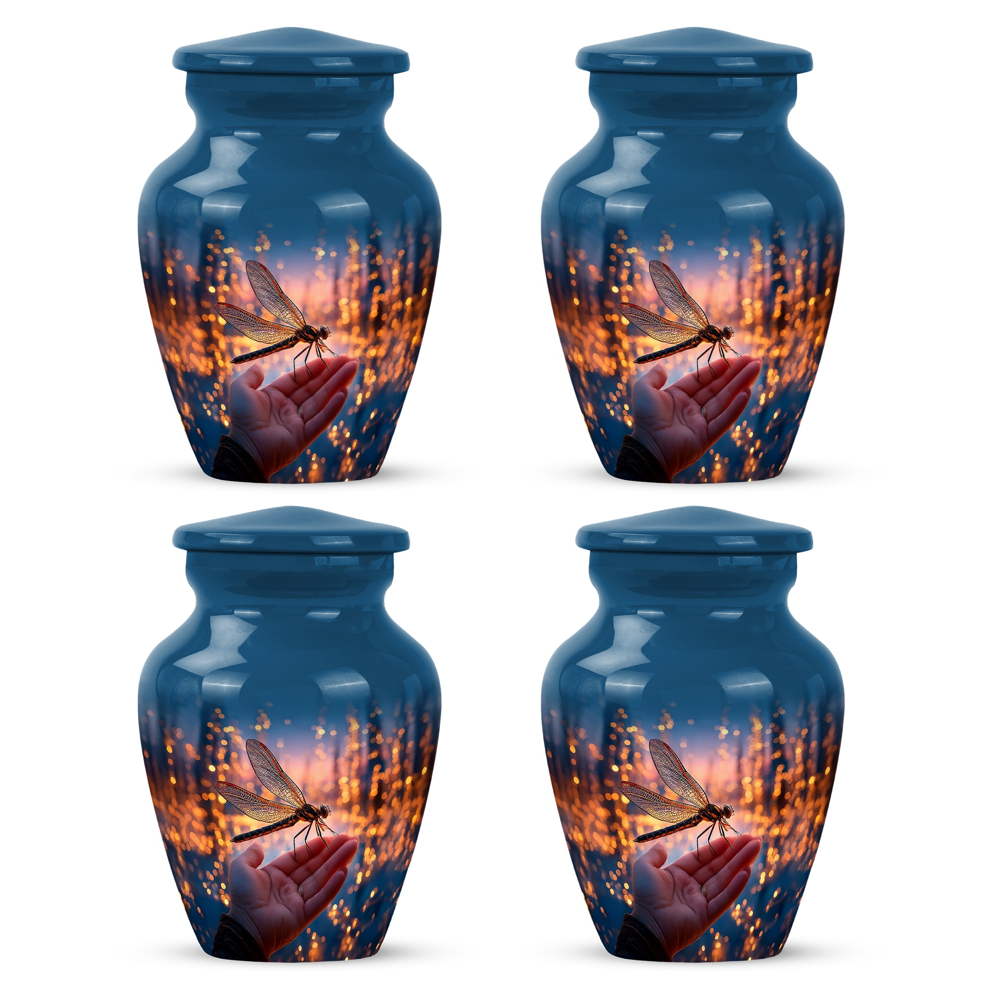 Yatskia Golden Light Dragonfly Little Keepsake Urns for Human Ashes ...