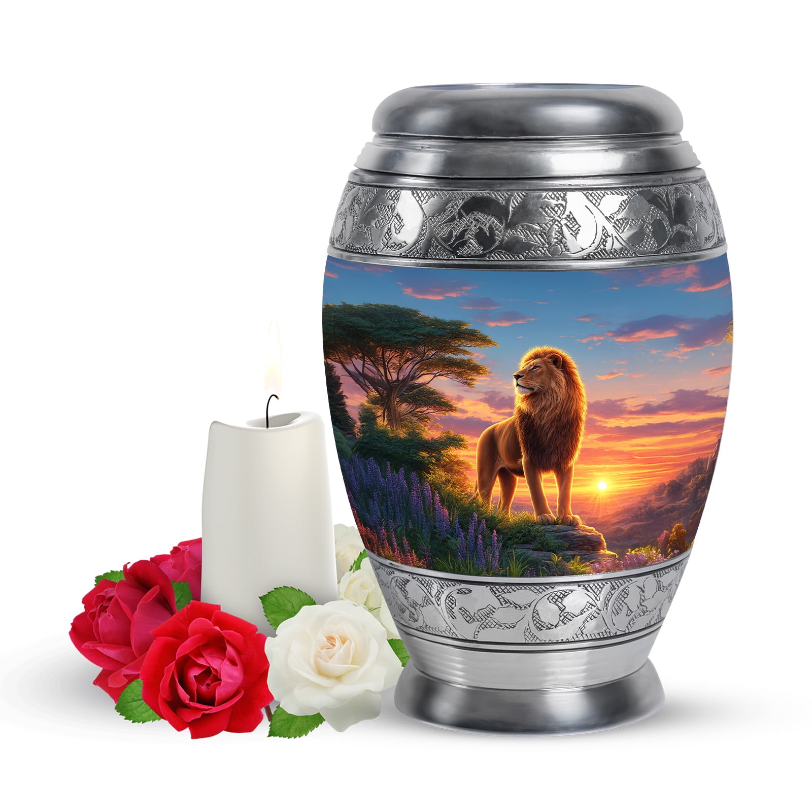 Yatskia Golden Savanna Lion Mini Funeral Urns for Human Ashes Adult ...