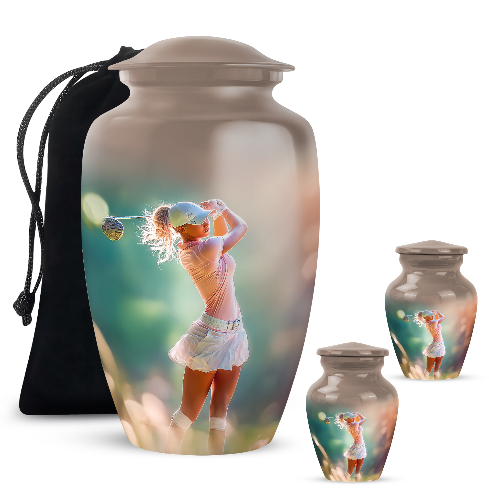 Yatskia Golf Ball Girl Mini Keepsake Urn for Ashes Adult Male and ...