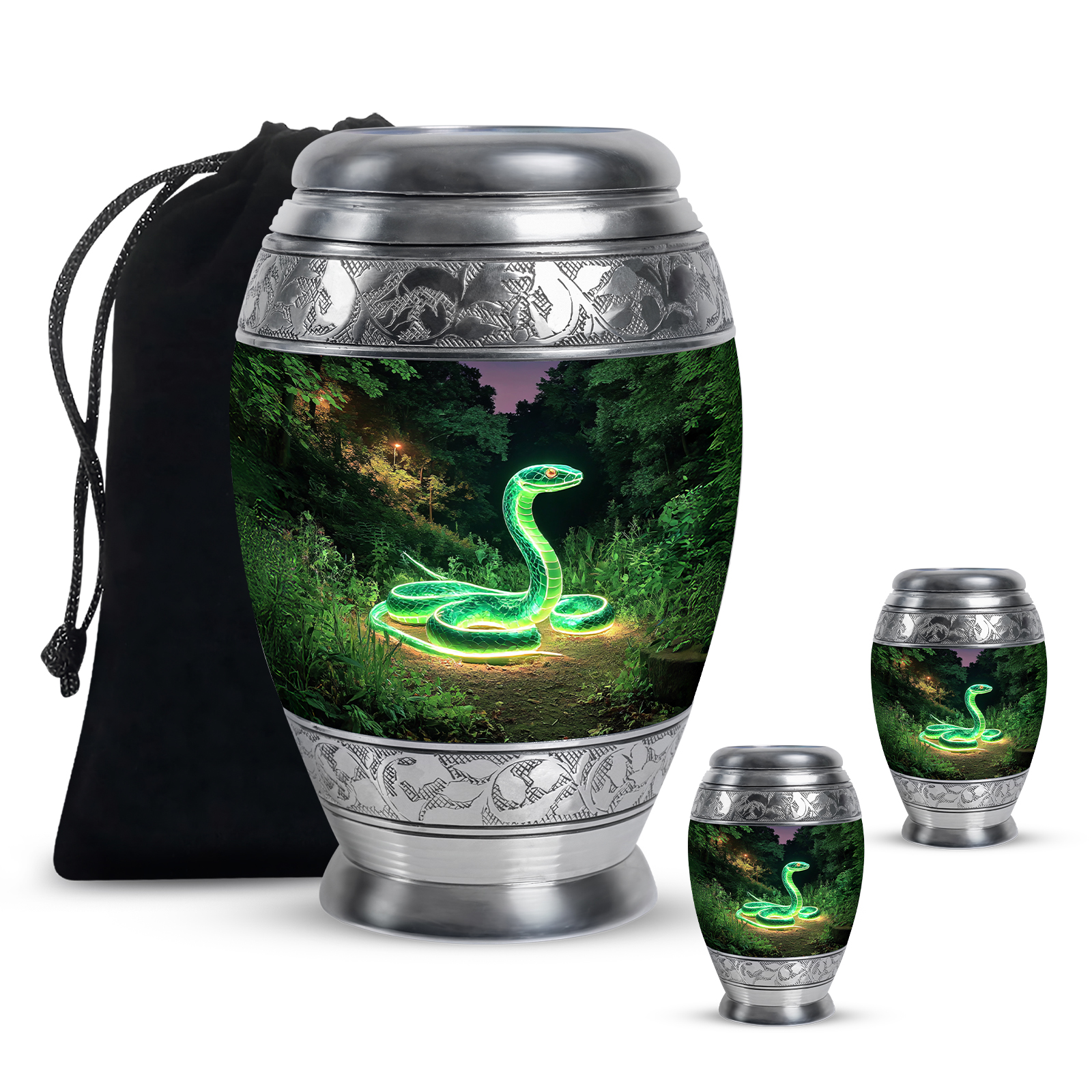 Yatskia Green Snake at Forest Decorative Large Cremation Urns for Human ...
