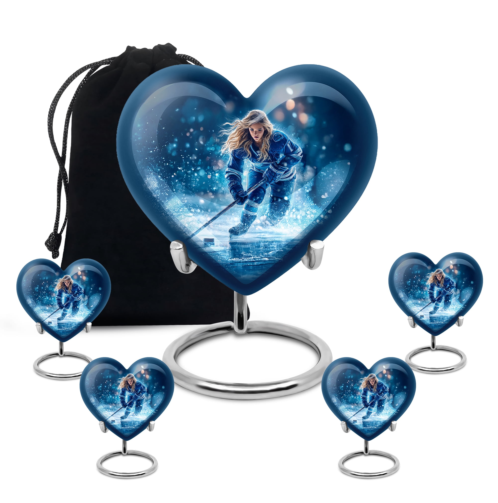 Yatskia Ice Hockey Girl Decorative Large Funeral Urns for Human Ashes ...
