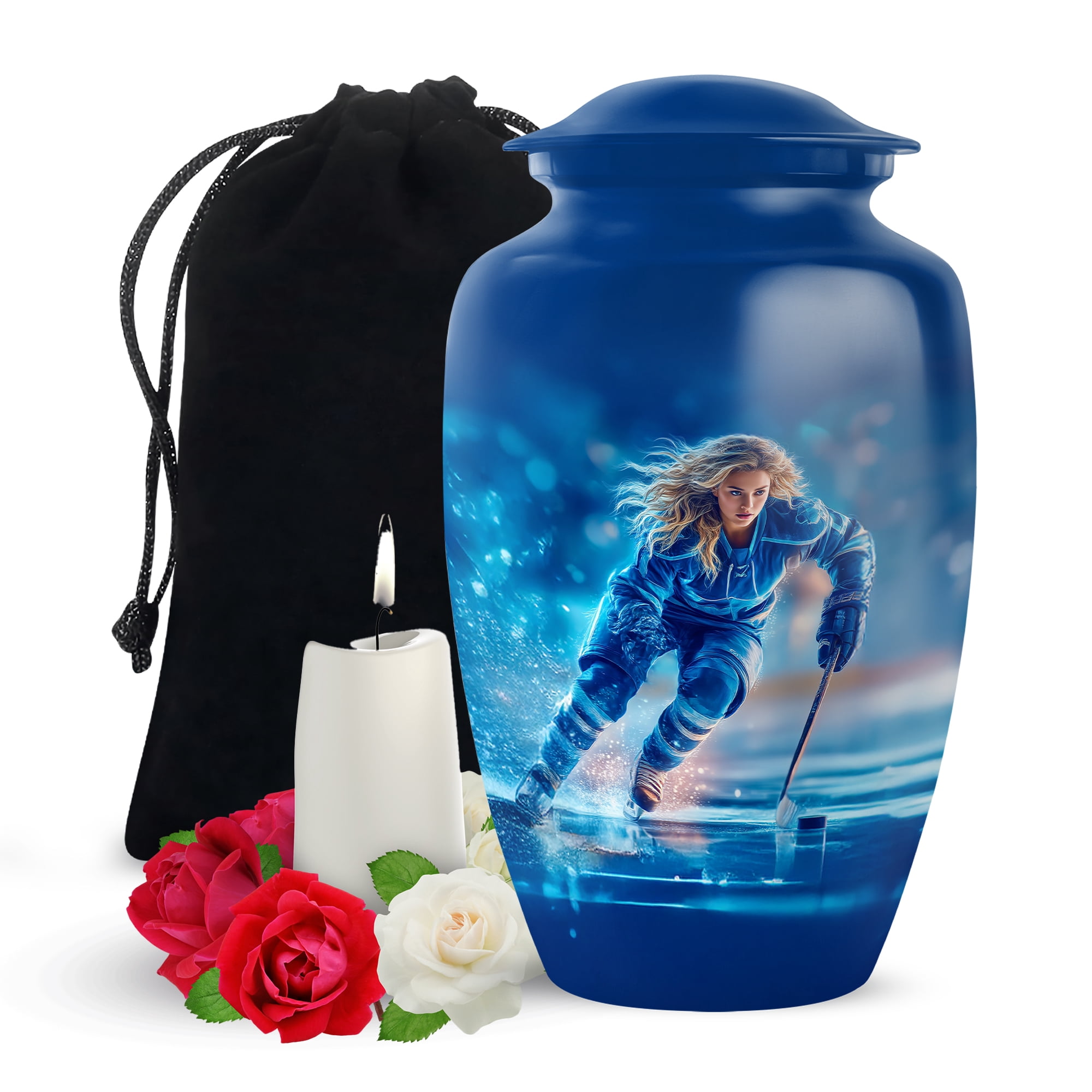 Yatskia Ice Hockey Girl Large Memorial Urns for Human Ashes Adult Mom ...