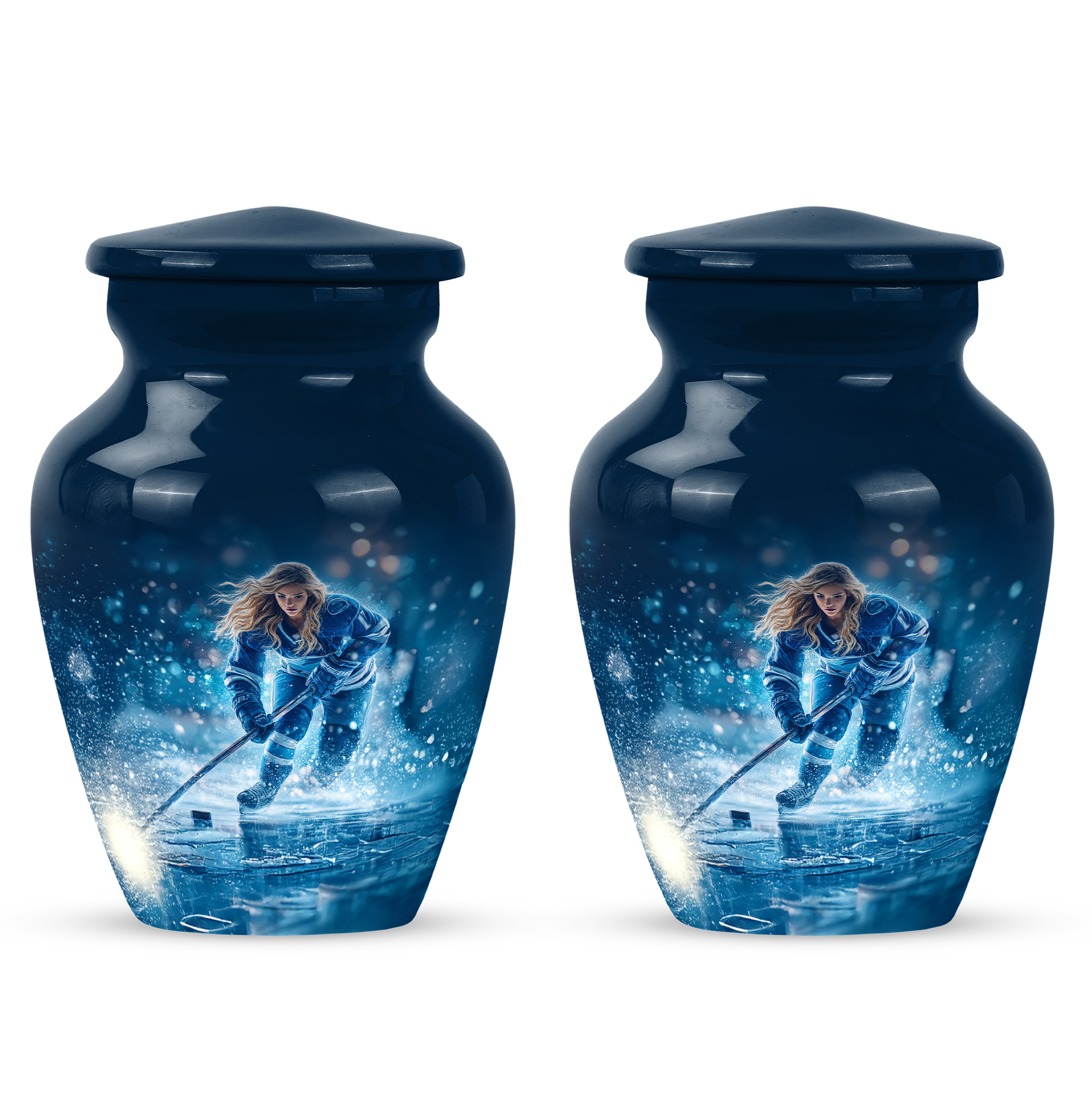 Yatskia Ice Hockey Girl Mini Memorial Keepsake Urn for Ashes Adult ...