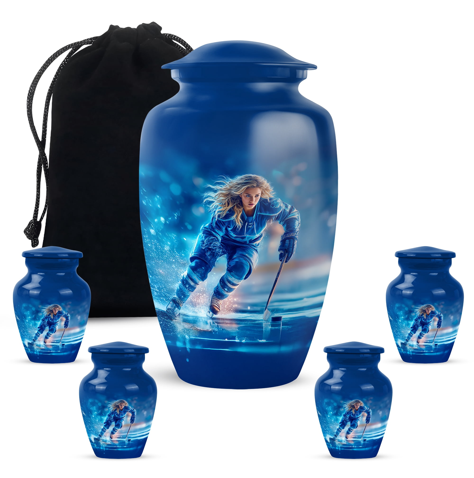 Yatskia Ice Hockey Girl Mini Memorial Keepsake Urns for Human Ashes ...
