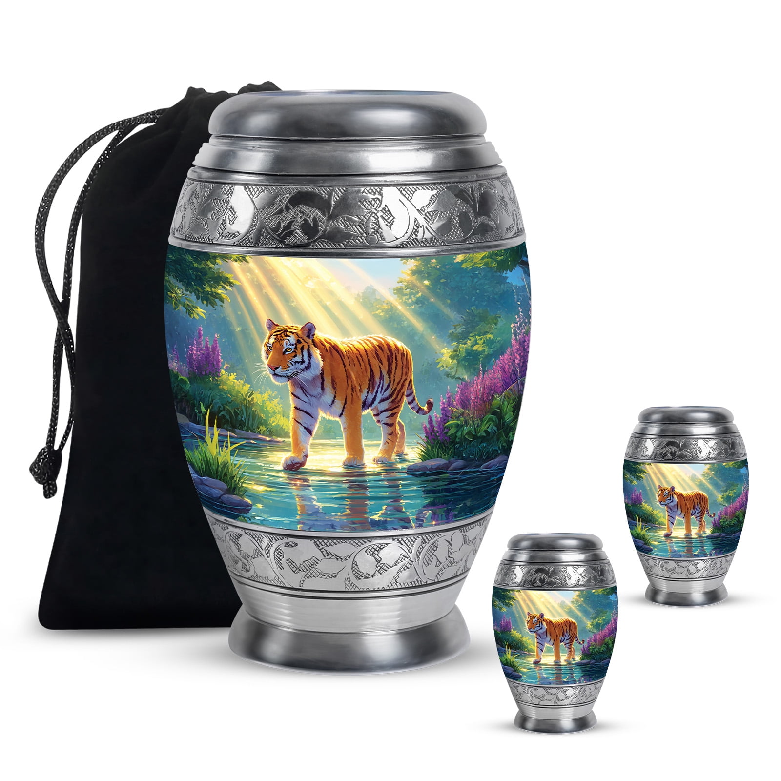 Yatskia Jungle Tiger Decorative Large Funeral Urns for Human Ashes ...