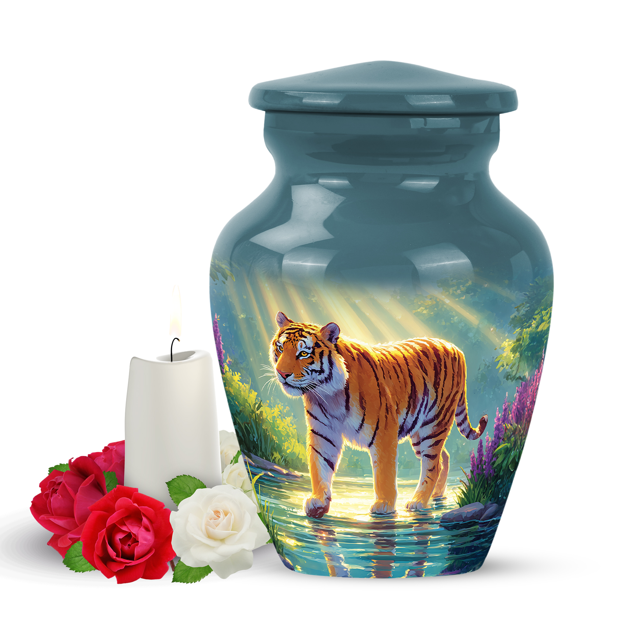 Yatskia Jungle Tiger Small Funeral Urns for Human Ashes Adult Men and ...