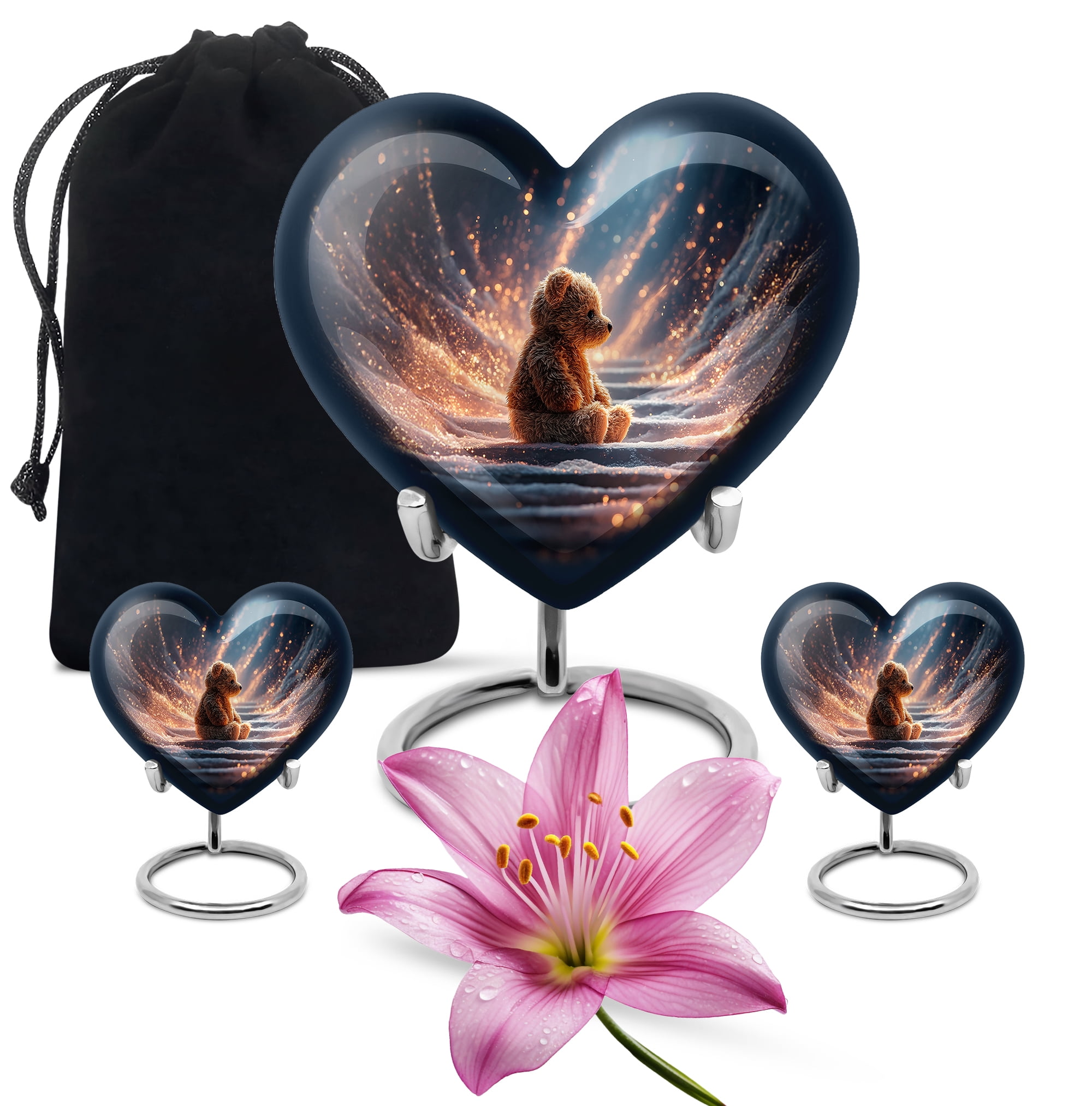 Yatskia Little Teddy Bear Mini Memorial Keepsake Urns for Human Ashes ...