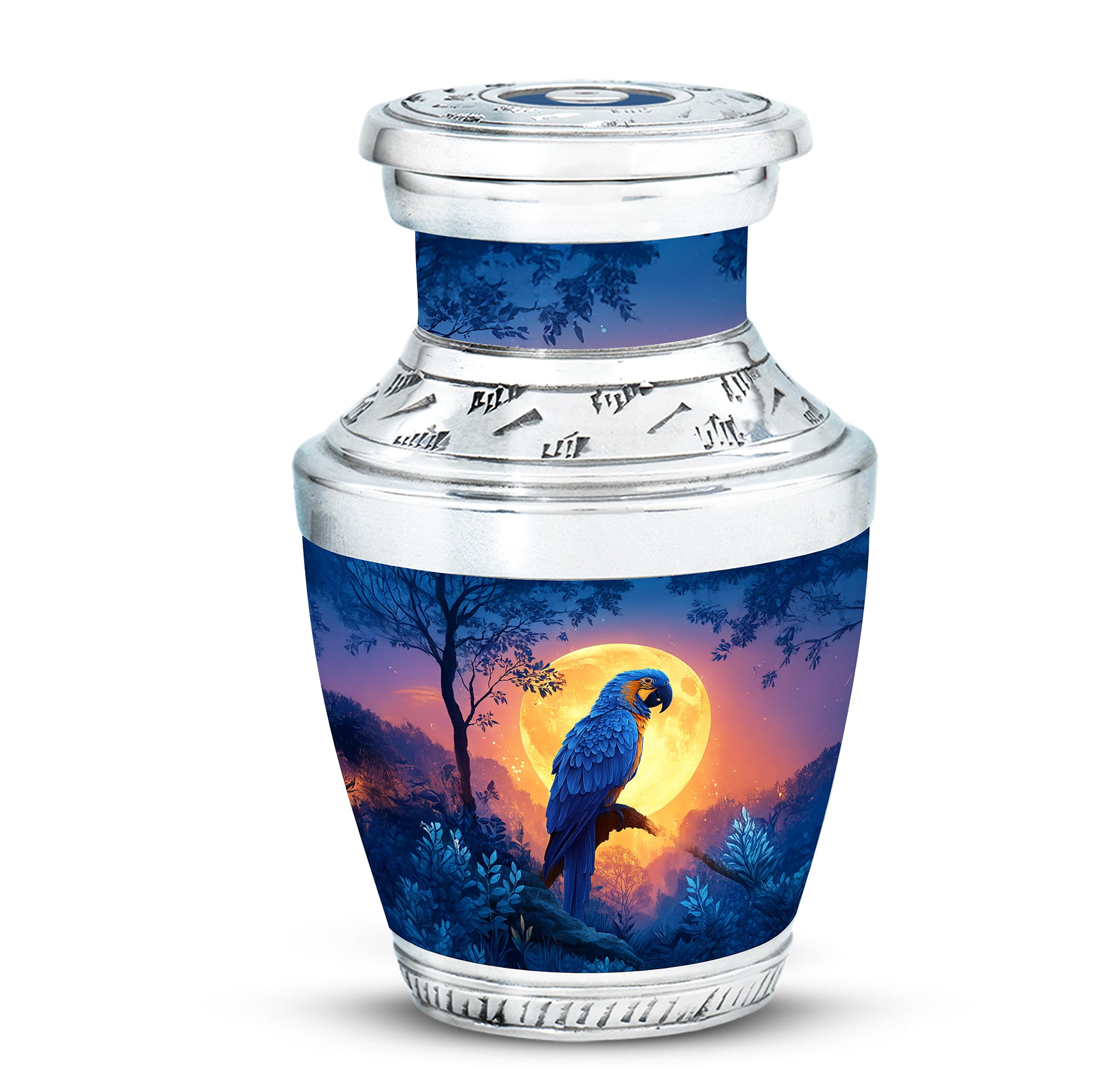 Yatskia Moonlight Blue Parrot Little Funeral Urns for Human Ashes Adult ...