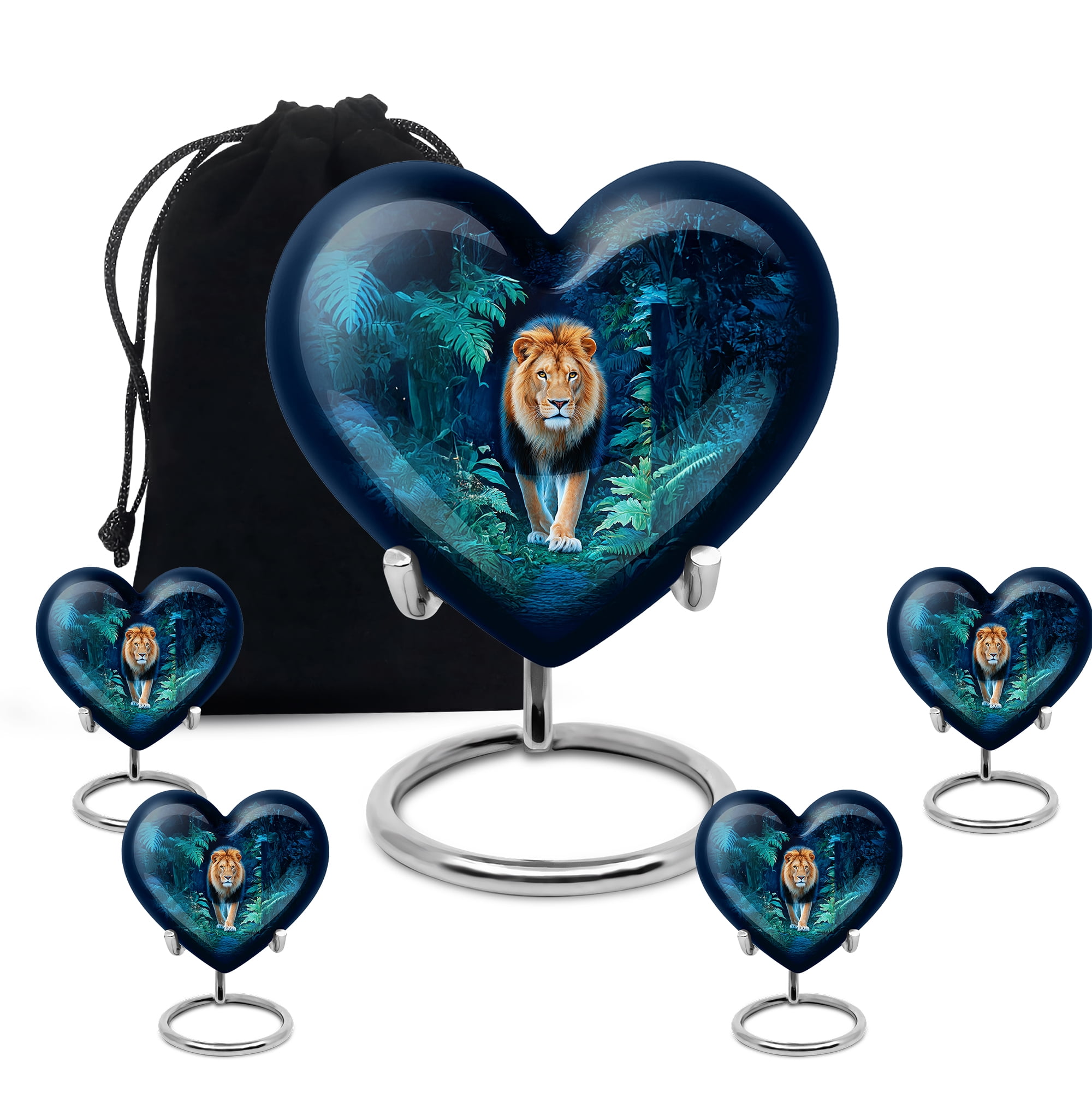 Yatskia Moonlight Jungle Lion with Cherry Blossoms Decorative Large ...