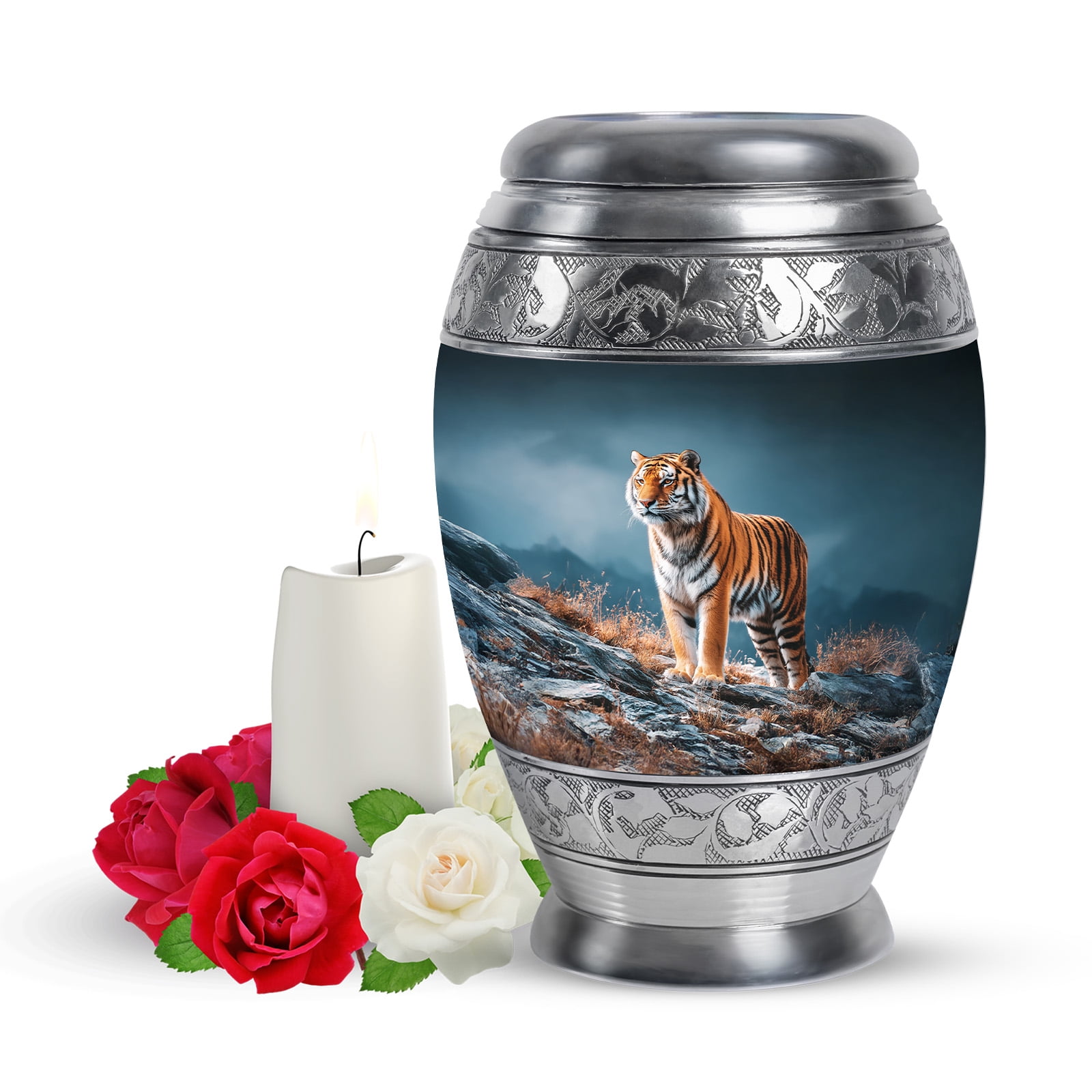 Yatskia Mountain Tiger with Bison Small Funeral Urns for Human Ashes ...