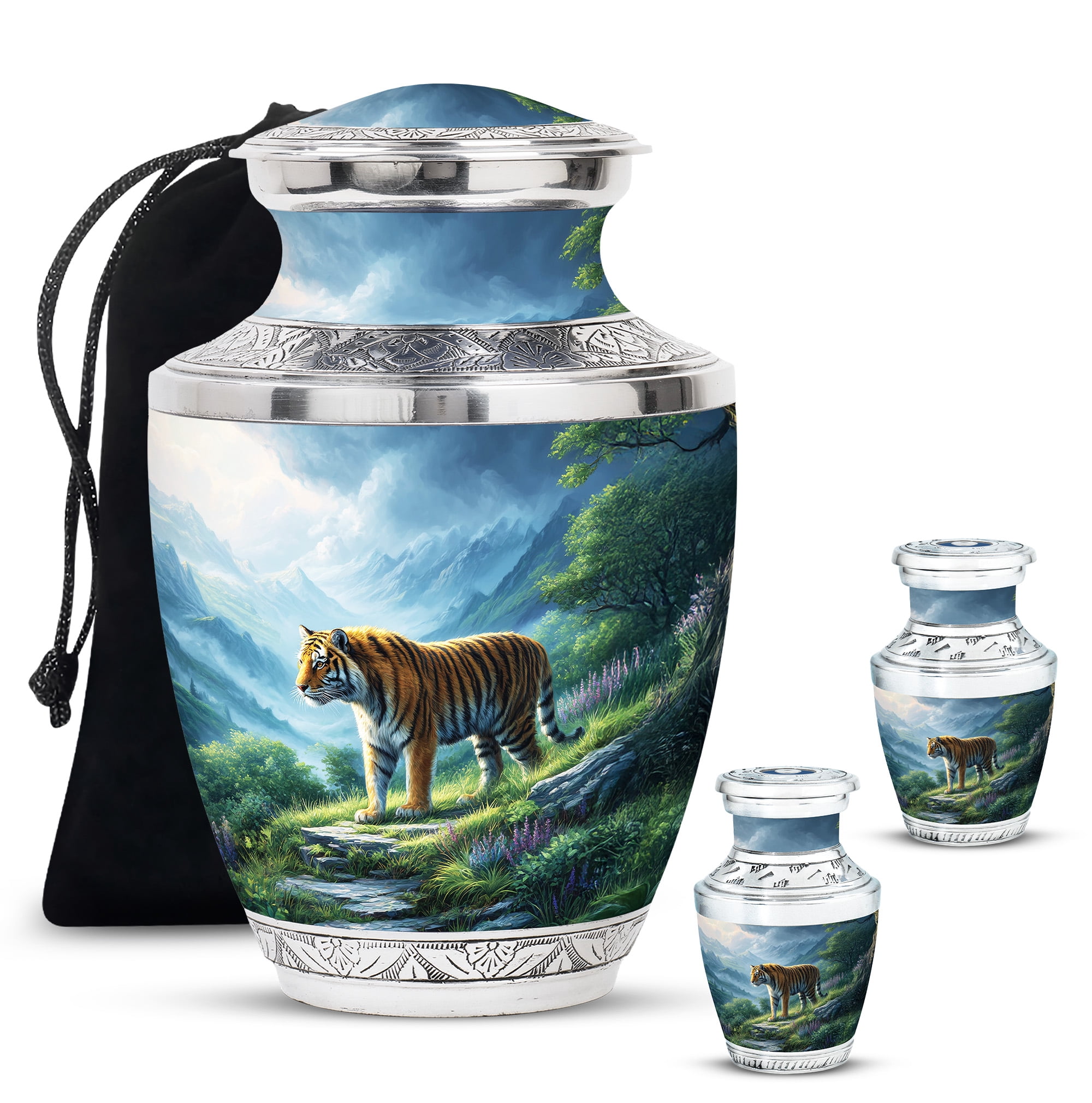 Yatskia Mountain Tiger Mini Cremation Urns for Human Ashes Adult Men ...