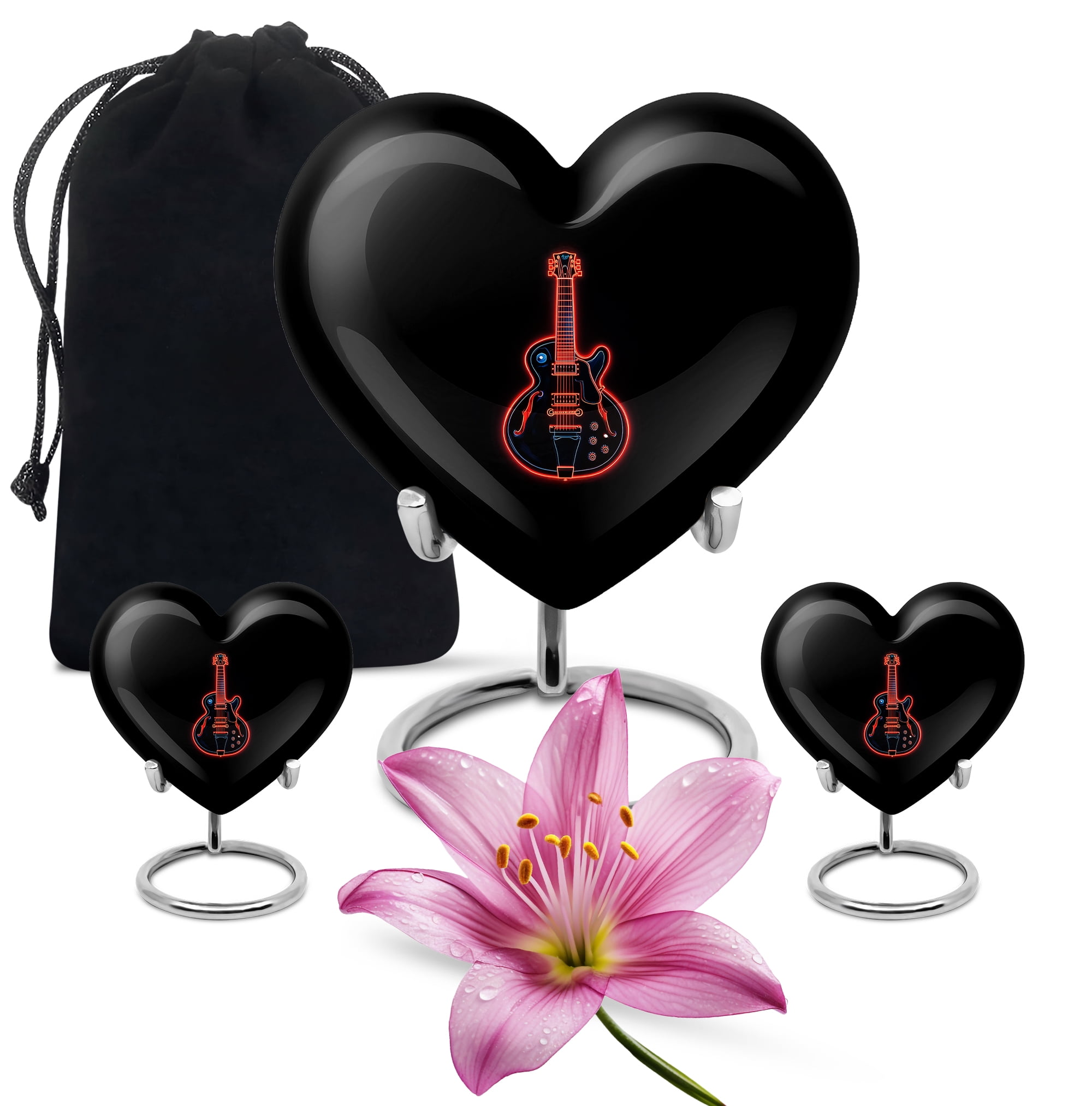 Yatskia Neon Guitar Decorative Large Cremation Urns for Human Ashes ...