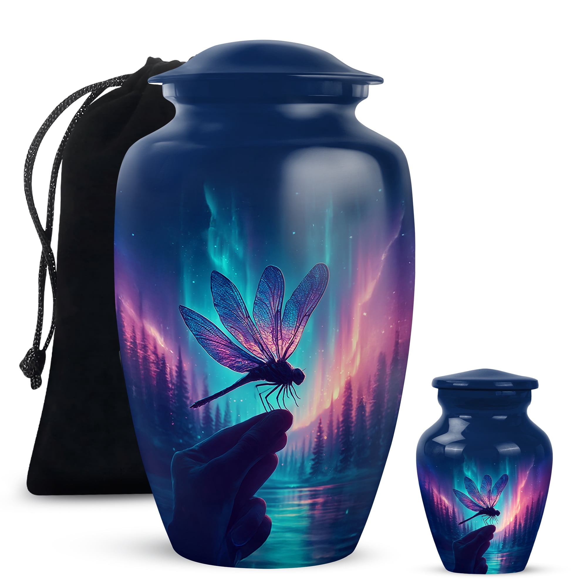 Yatskia Northern Lights Dragonfly Small Cremation Urns for Human Ashes ...