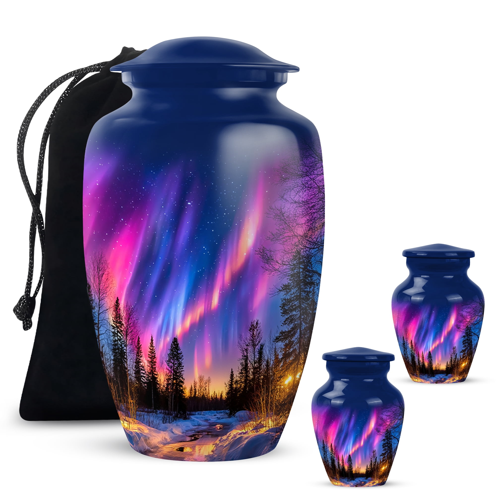 Yatskia Northern Lights Mini Memorial Keepsake Urns for Human Ashes ...