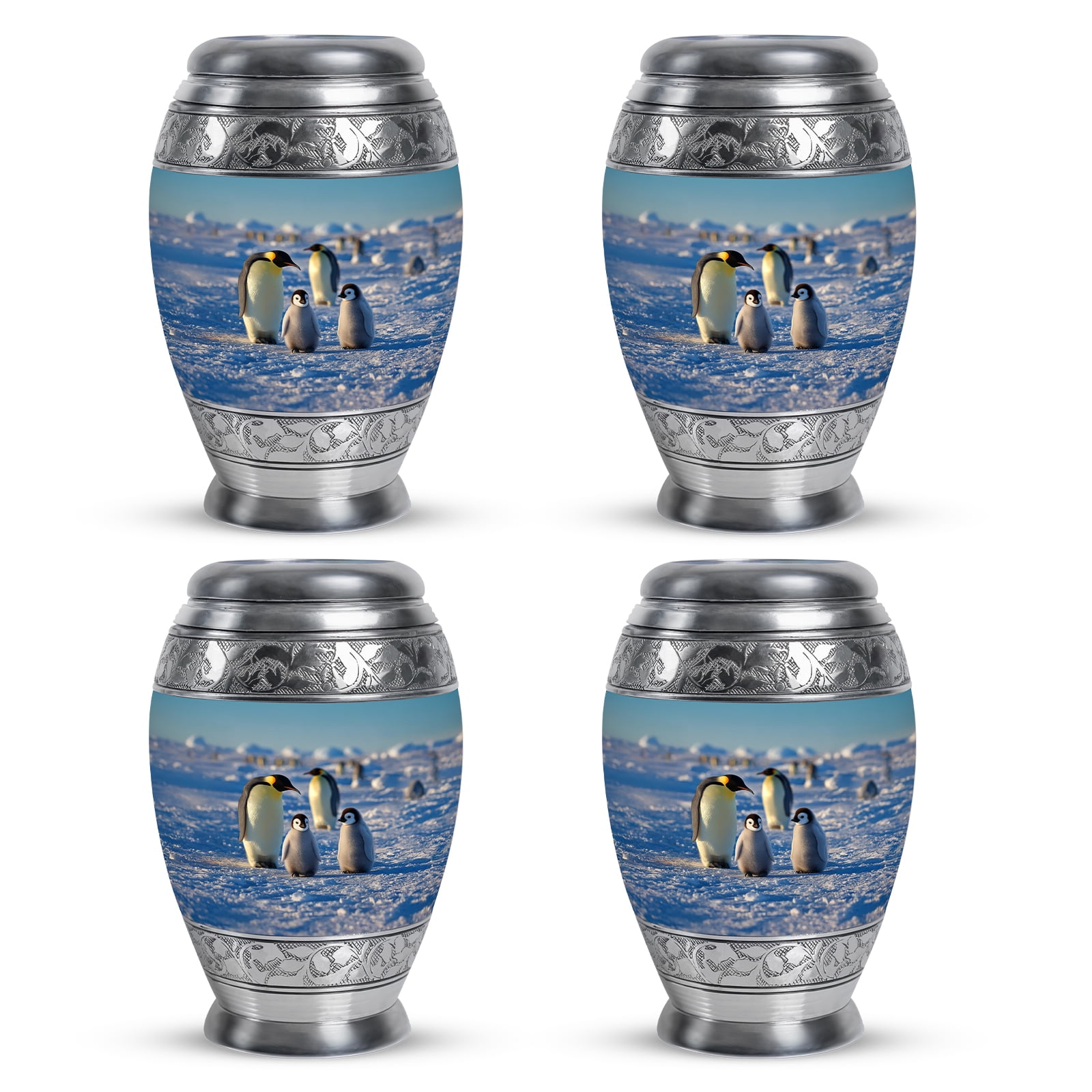 Yatskia Penguin Family Mini Memorial Keepsake Urns for Human Ashes Adult Mother and Father ...