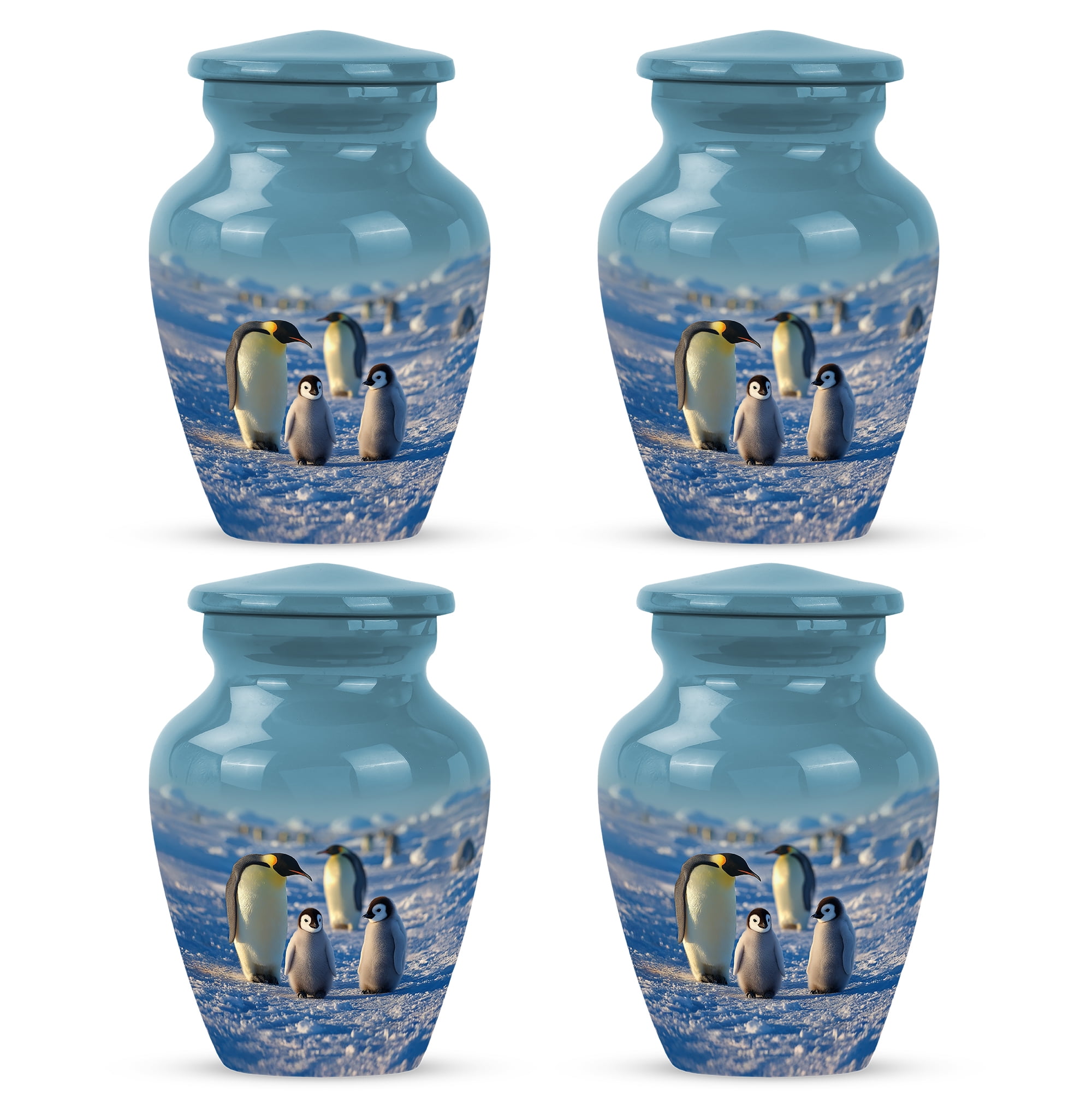 Yatskia Penguin Family Mini Memorial Keepsake Urns for Human Ashes ...