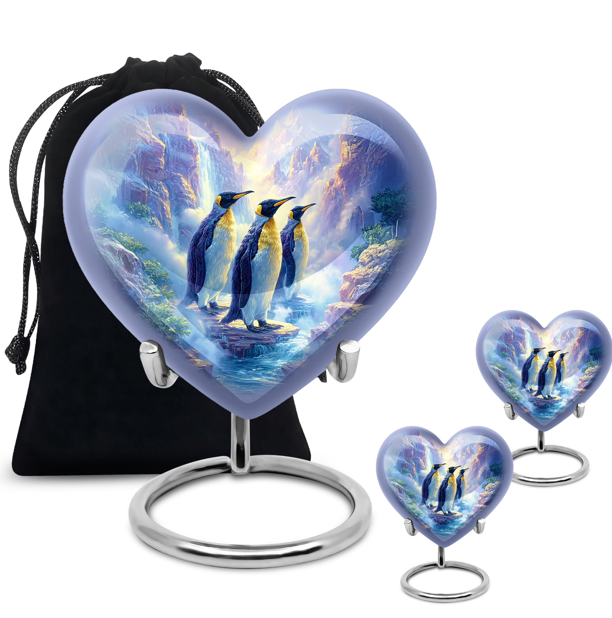 Yatskia Penguin with Icy Mountain Mini Memorial Keepsake Urns for Human ...