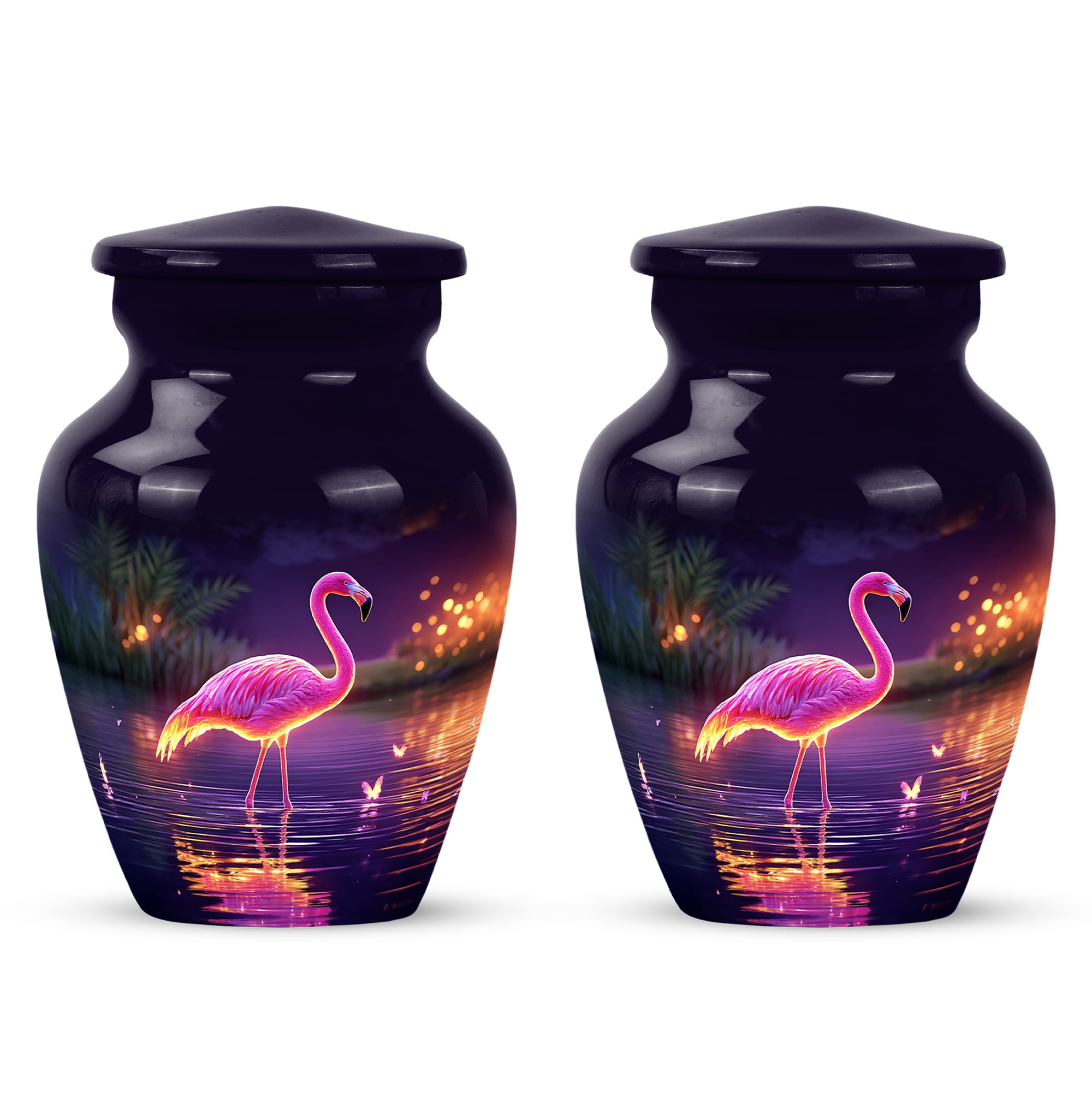 Yatskia Pink Flamingo with Butterfly Little Funeral Urns for Human ...