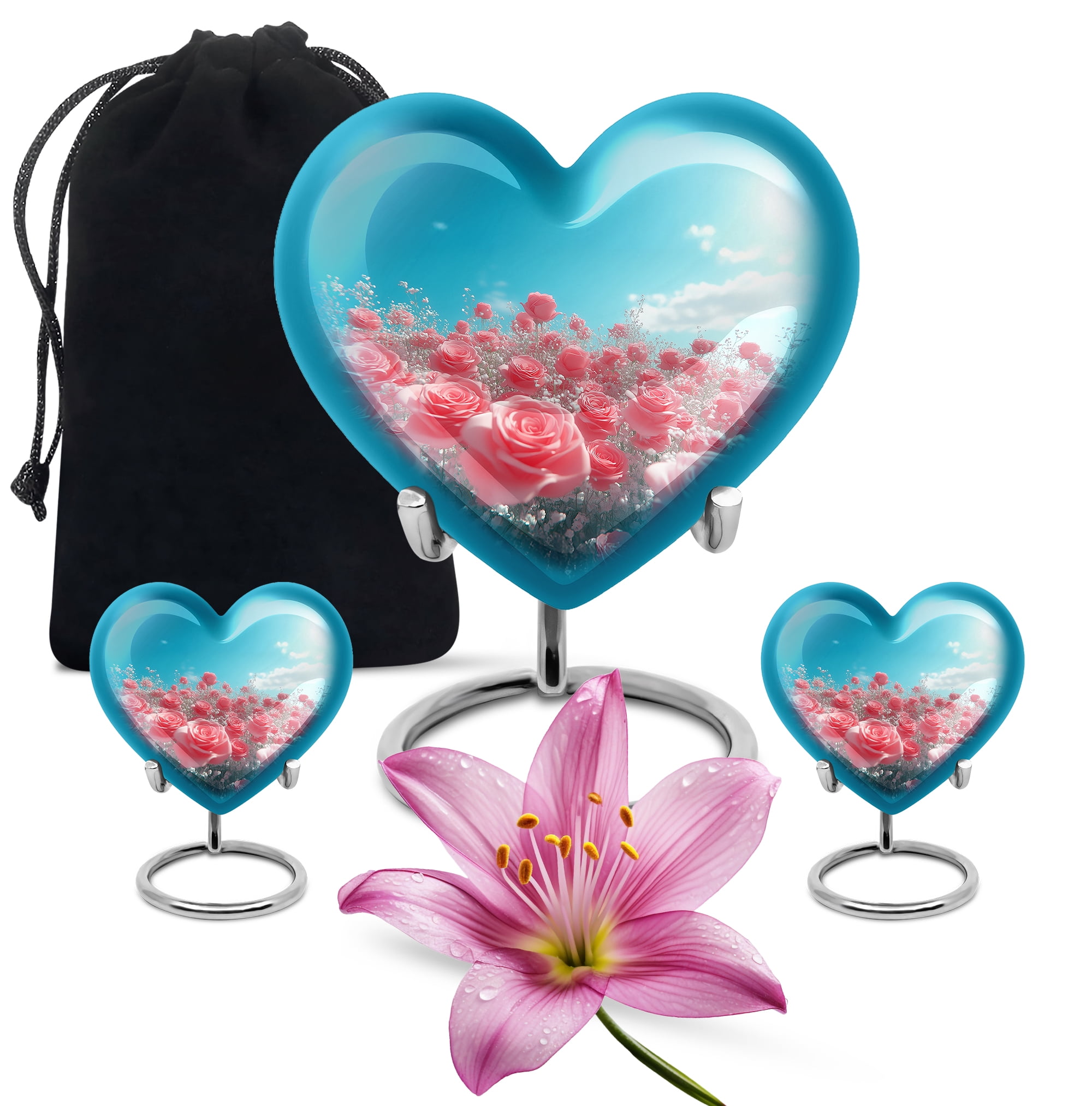 Yatskia Pink Rose Mini Memorial Urns for Human Ashes Adult Brother and ...