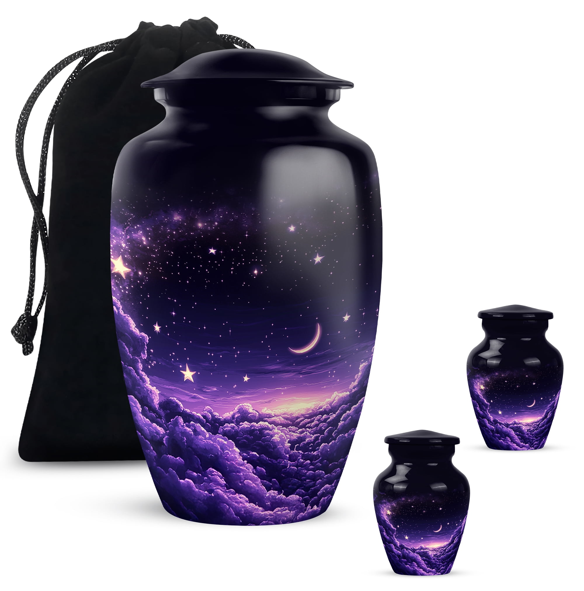Yatskia Purple Cloud With Moon and Star Mini Urns For Ashes, Funeral ...