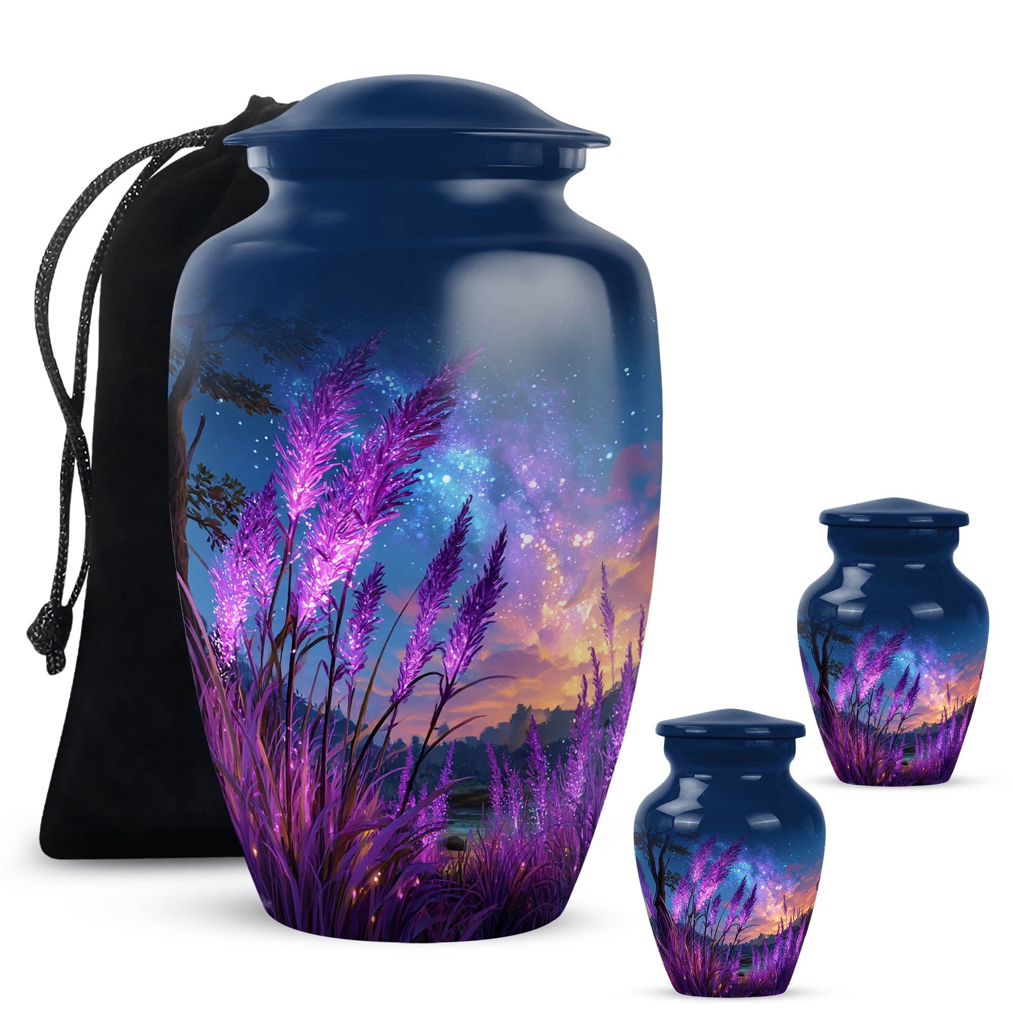 Yatskia Purple Lavender Grass Decorative Large Memorial Urns for Human ...