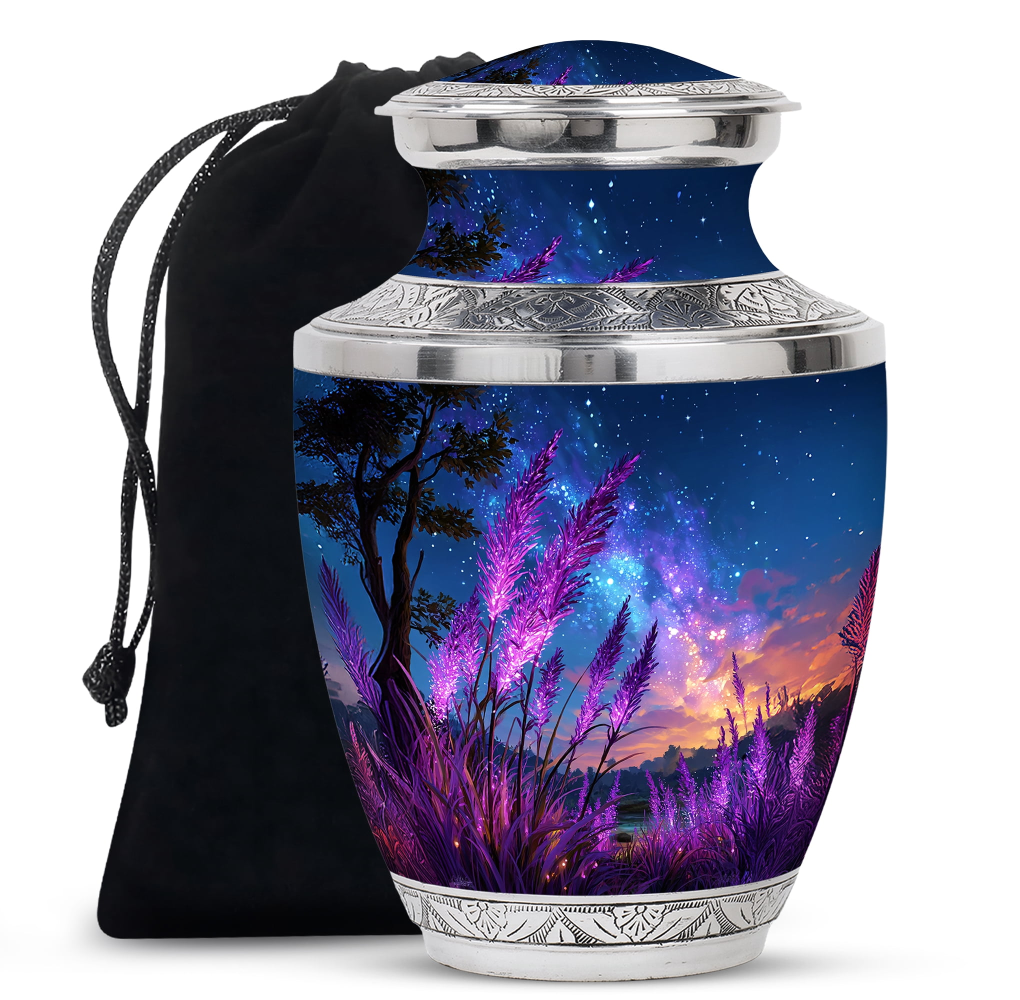 Yatskia Purple Lavender Grass Decorative Memorial Urns for Human Ashes ...