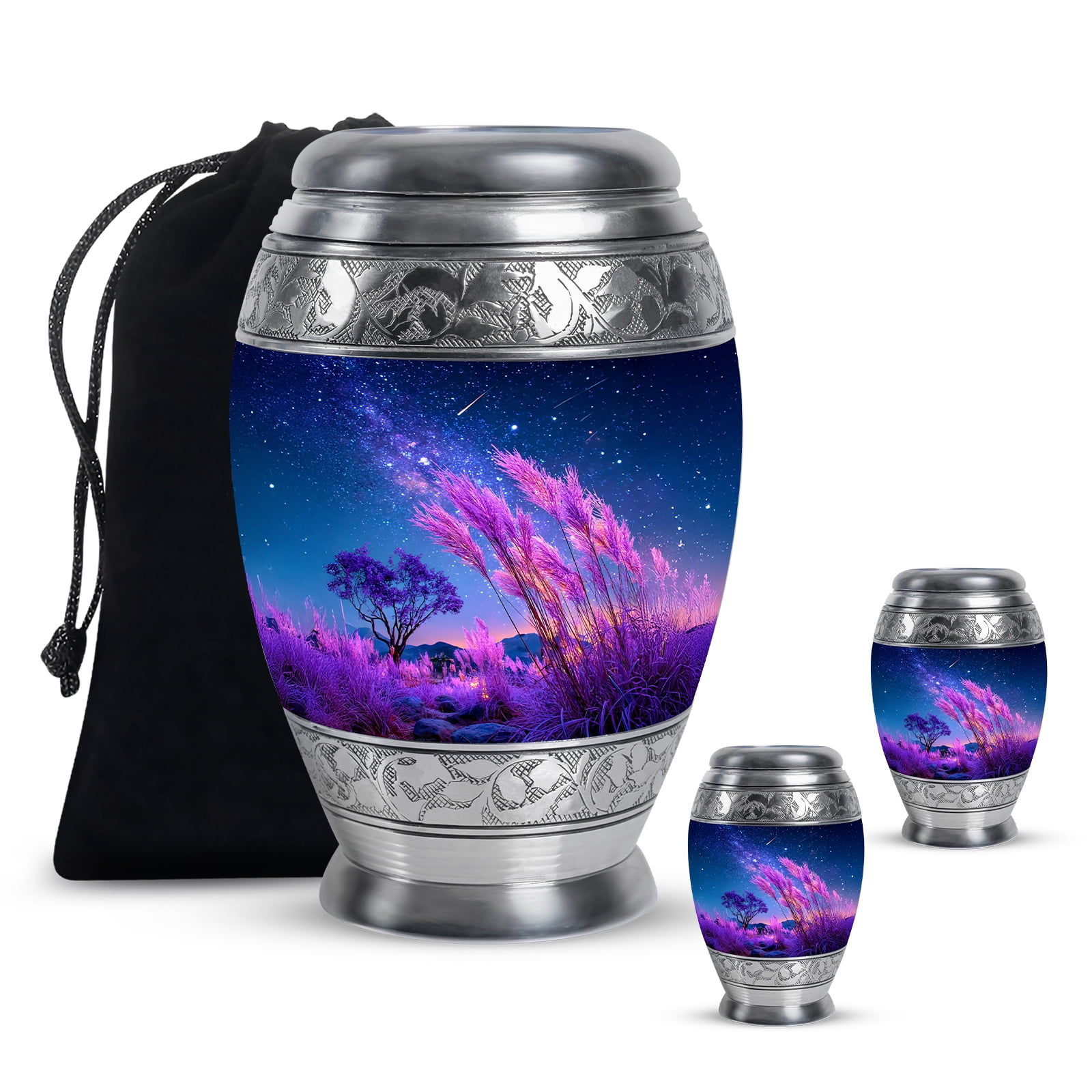 Yatskia Purple Lavender Grass Large Funeral Burial Urns for Human Ashes ...