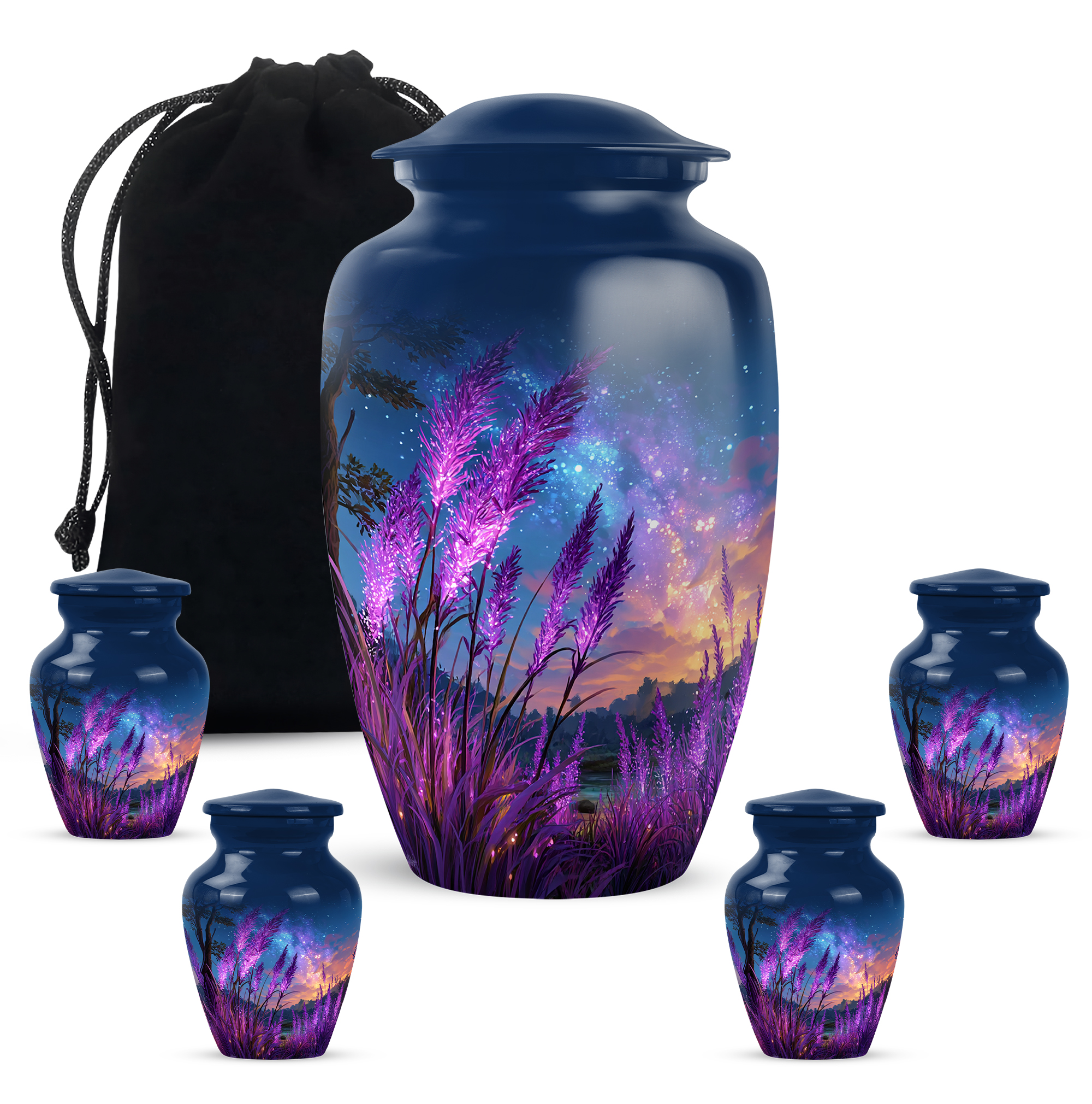 Yatskia Purple Lavender Grass Mini Funeral Keepsake Urns for Human ...