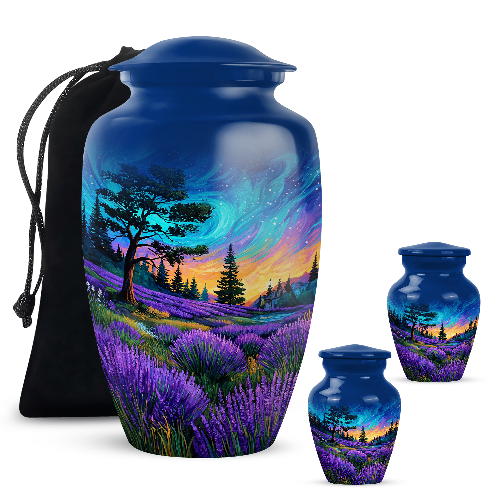 Yatskia Purple Lavender Grass with Tree Mini Cremation Keepsake Urns ...