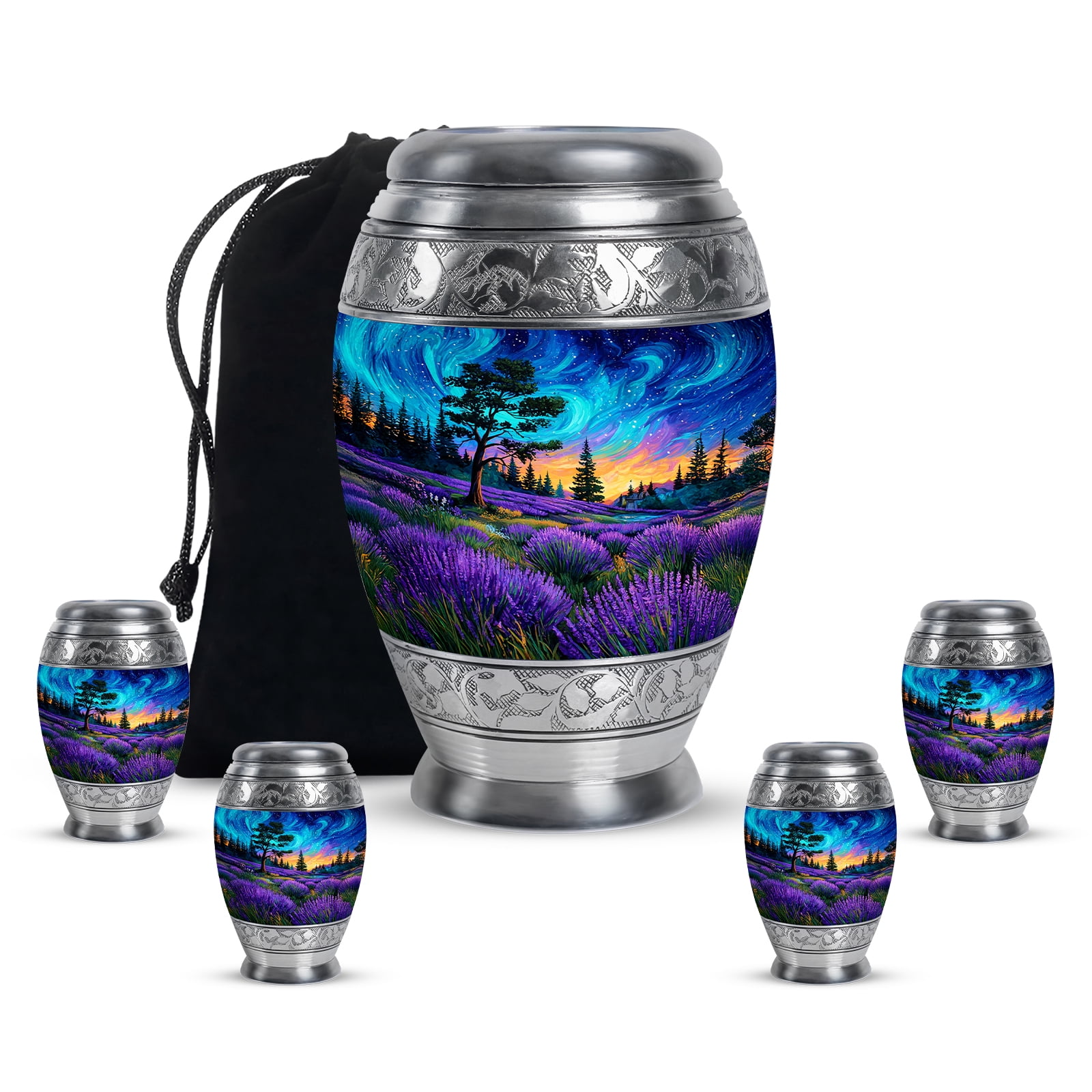 Yatskia Purple Lavender Grass with Tree Mini Memorial Burial Urns for ...