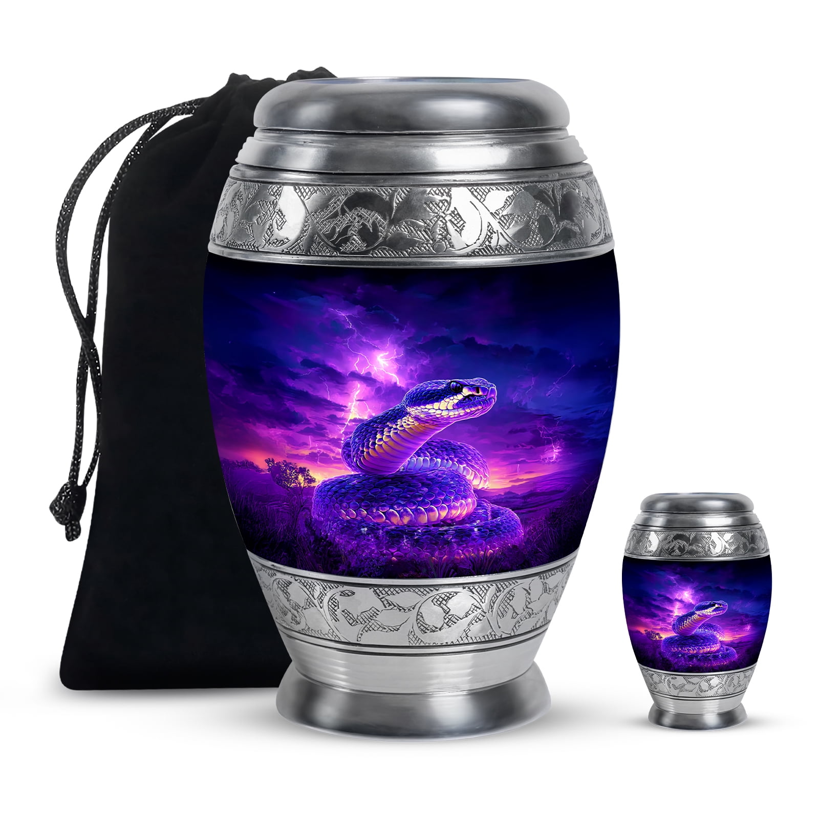 Yatskia Purple Snake with Thunderstorm Large Funeral Burial Urns for ...
