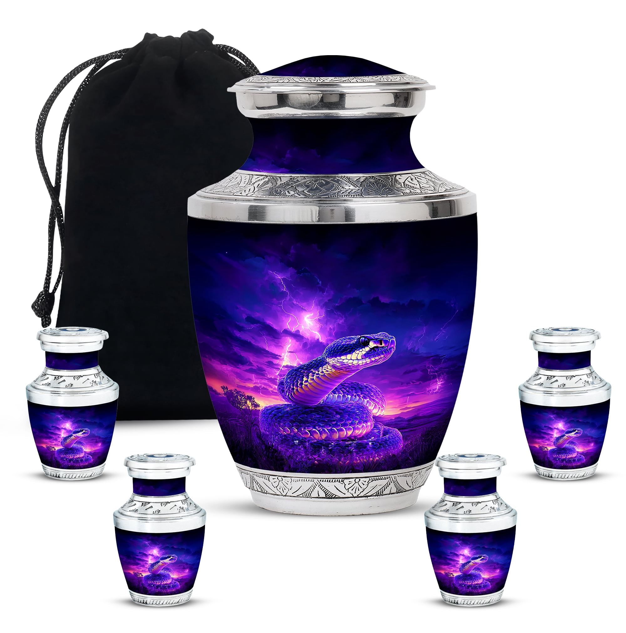 Yatskia Purple Snake with Thunderstorm Mini Cremation Urns for Human ...