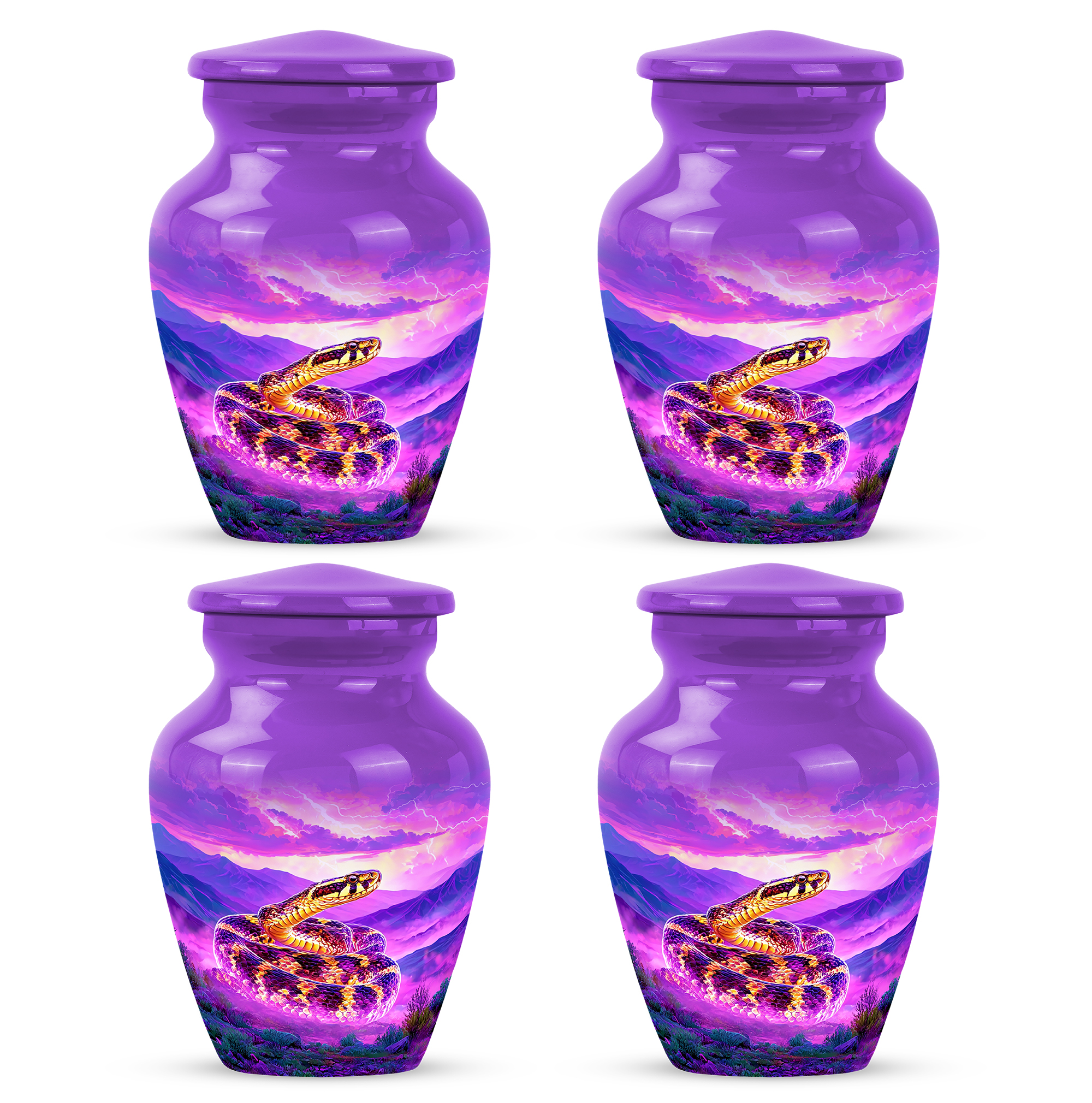 Yatskia Purple Snake with Thunderstorm Mini Funeral Keepsake Urns for ...