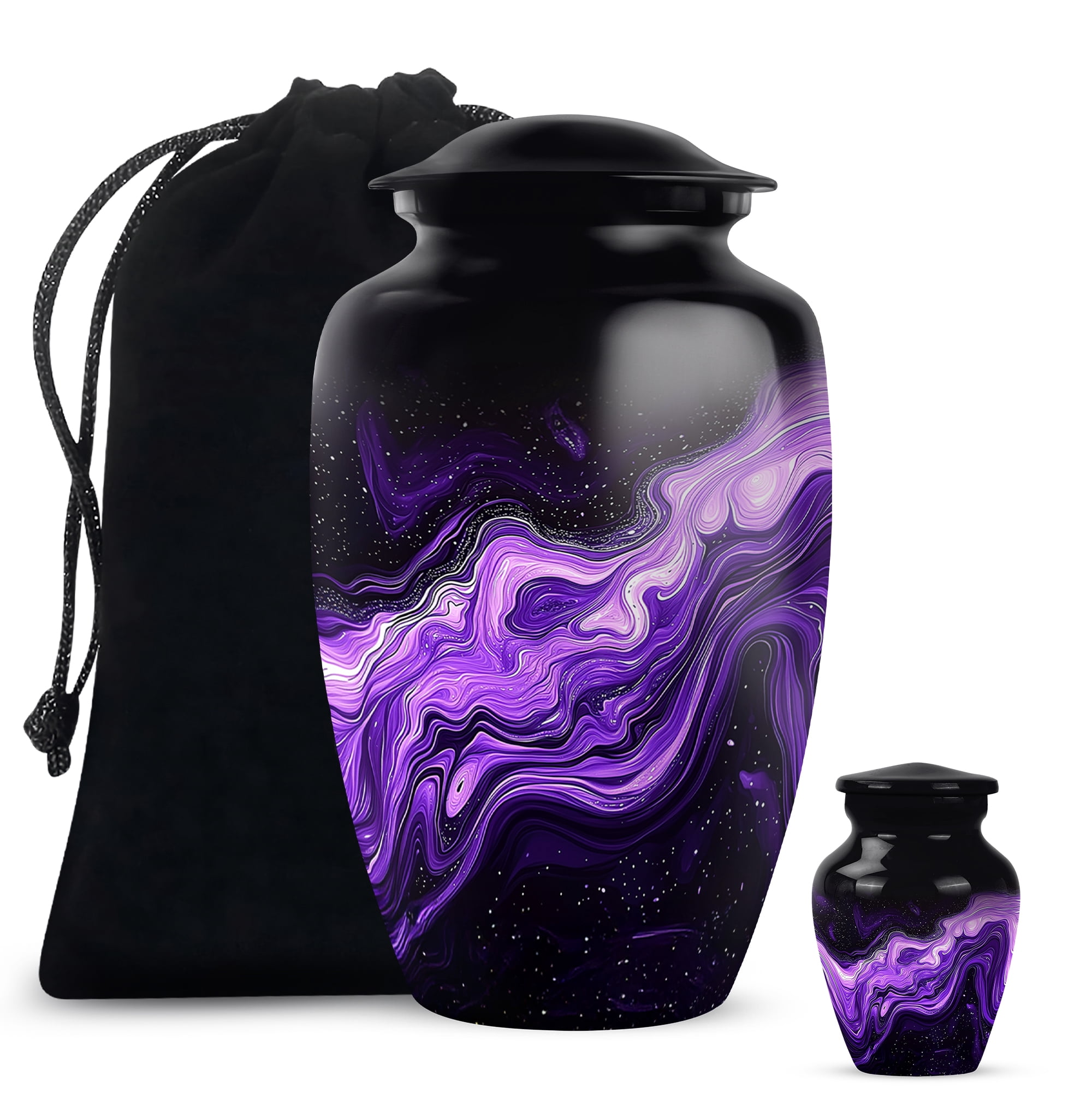 Yatskia Purple Swirl Urns For Human Ashes Adult Man, Mini Urns For ...