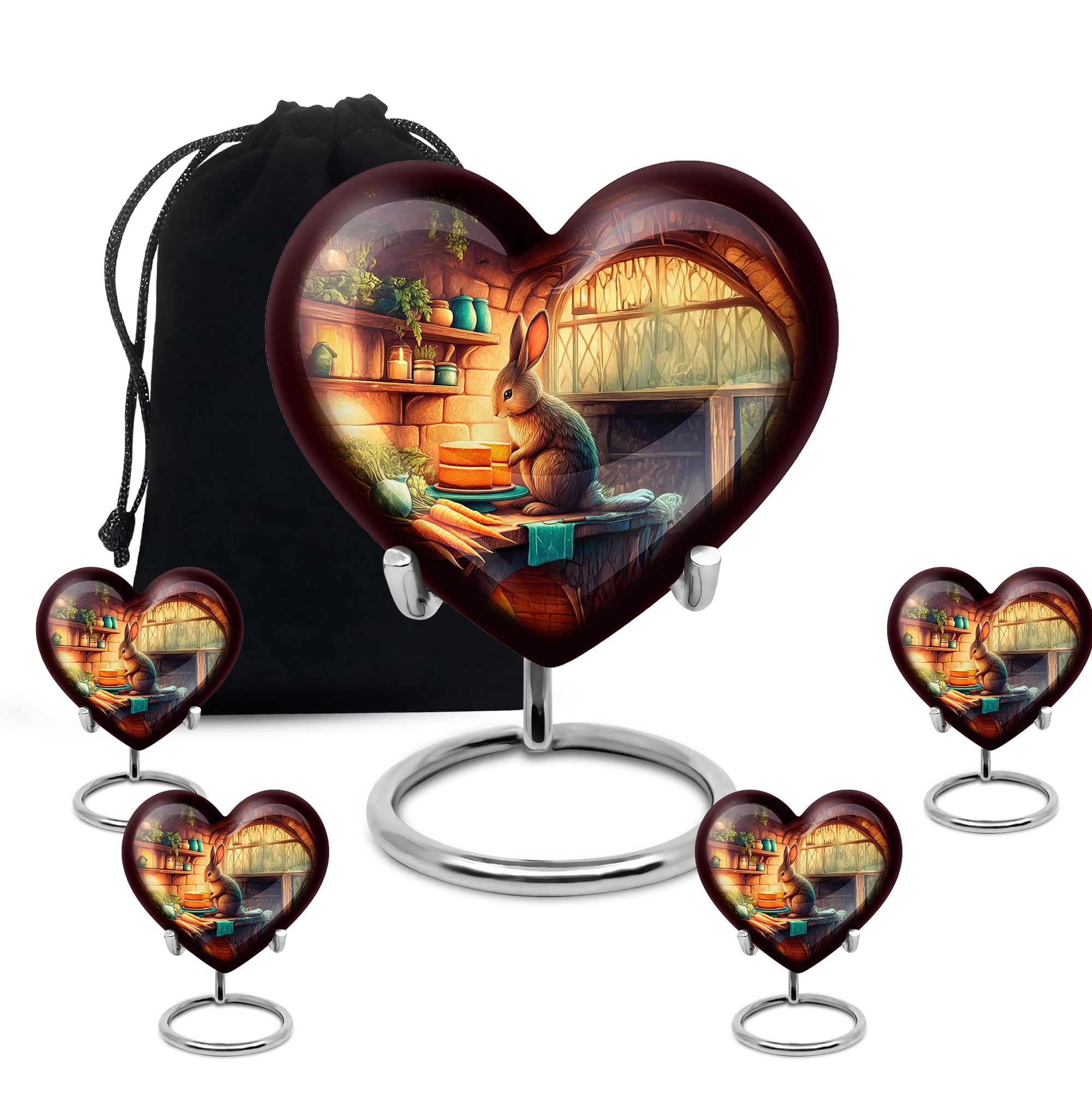 Yatskia Rabbit Cremation Little Funeral Keepsake Urns for Human Ashes ...